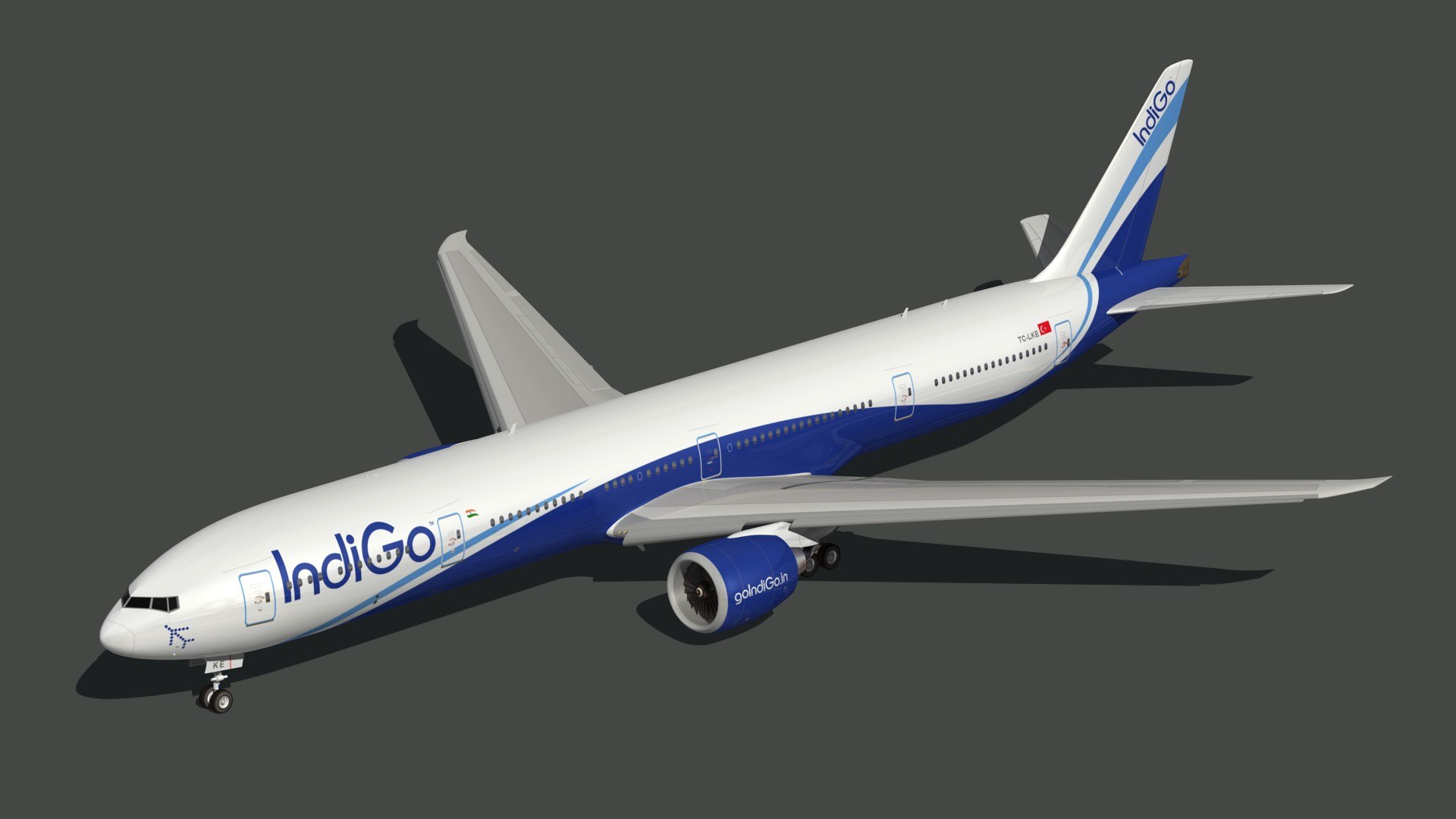 3D Boeing 777 300ER IndiGo Model - TurboSquid 2106035