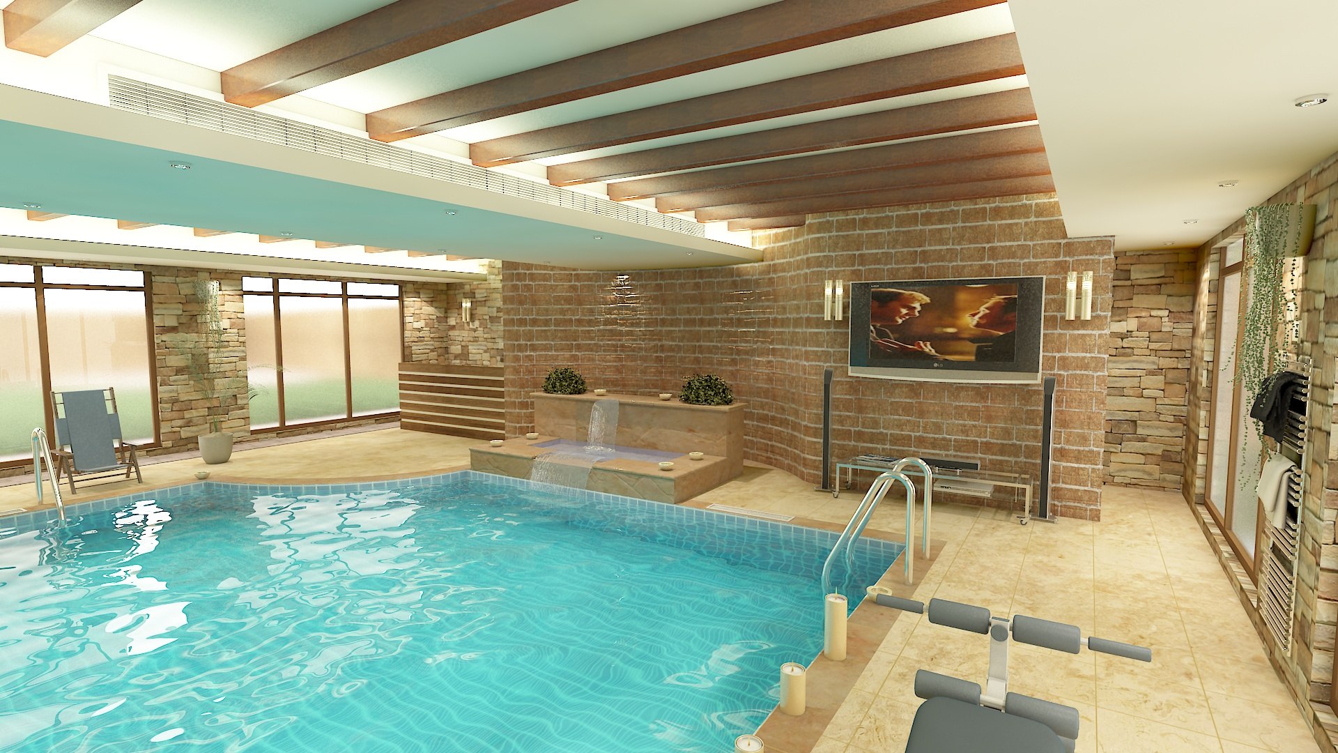 Interior Swimming Pool 3D Model - TurboSquid 1801066