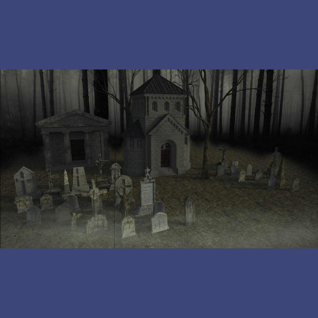 3D graveyard cemetery remains - TurboSquid 1354509