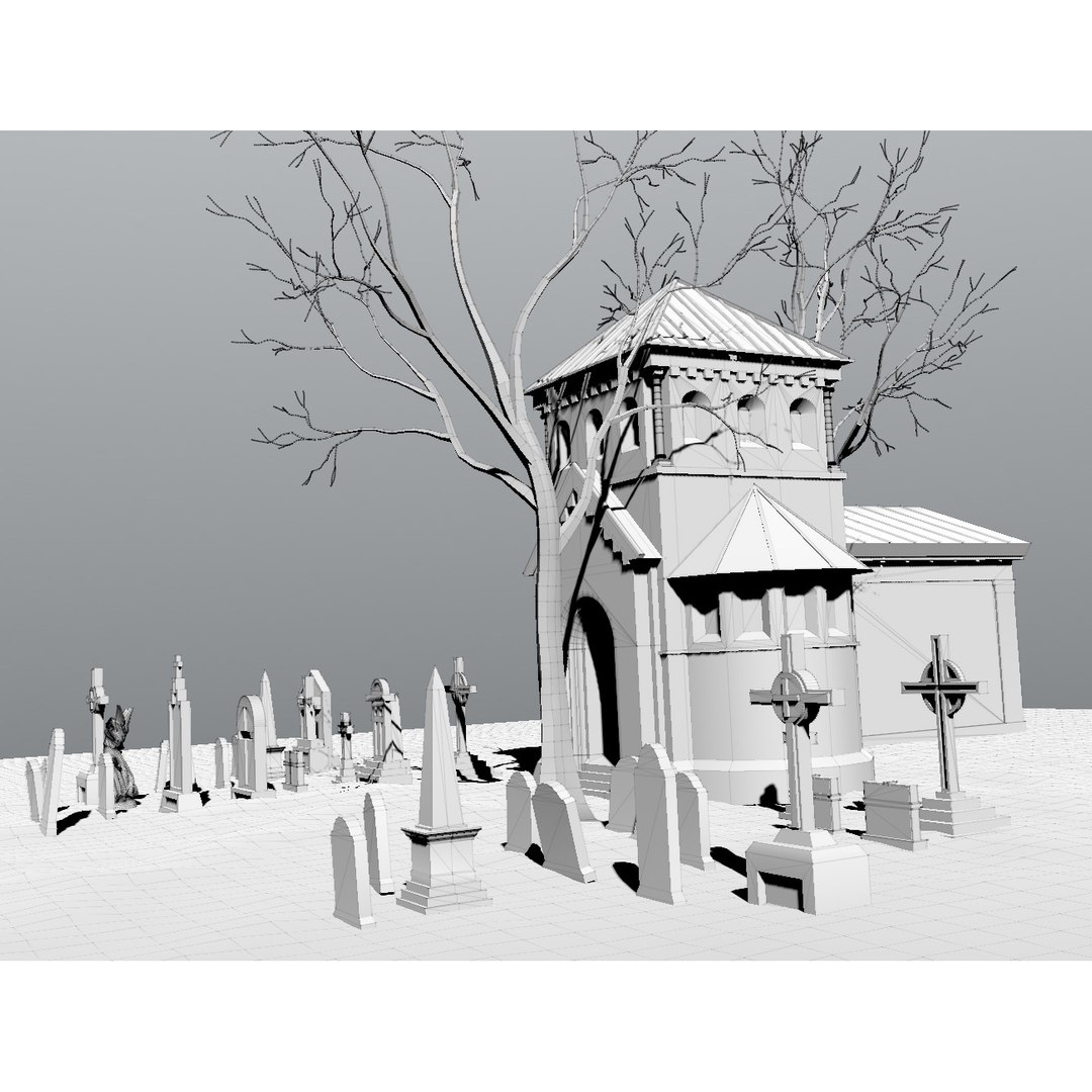 3D Graveyard Cemetery Remains - TurboSquid 1354509