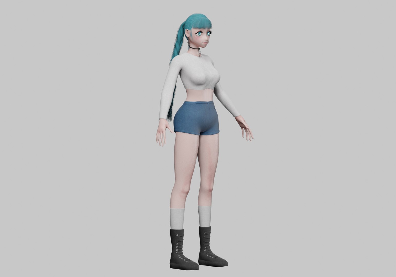3D Basic Anime Girl V32758 Model - TurboSquid 2270599