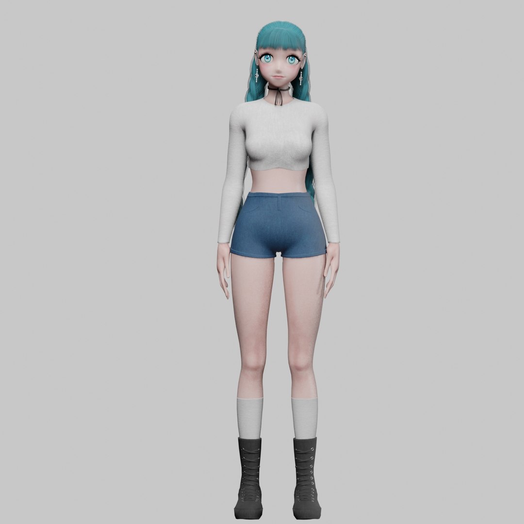 3D Basic Anime Girl V32758 Model - TurboSquid 2270599