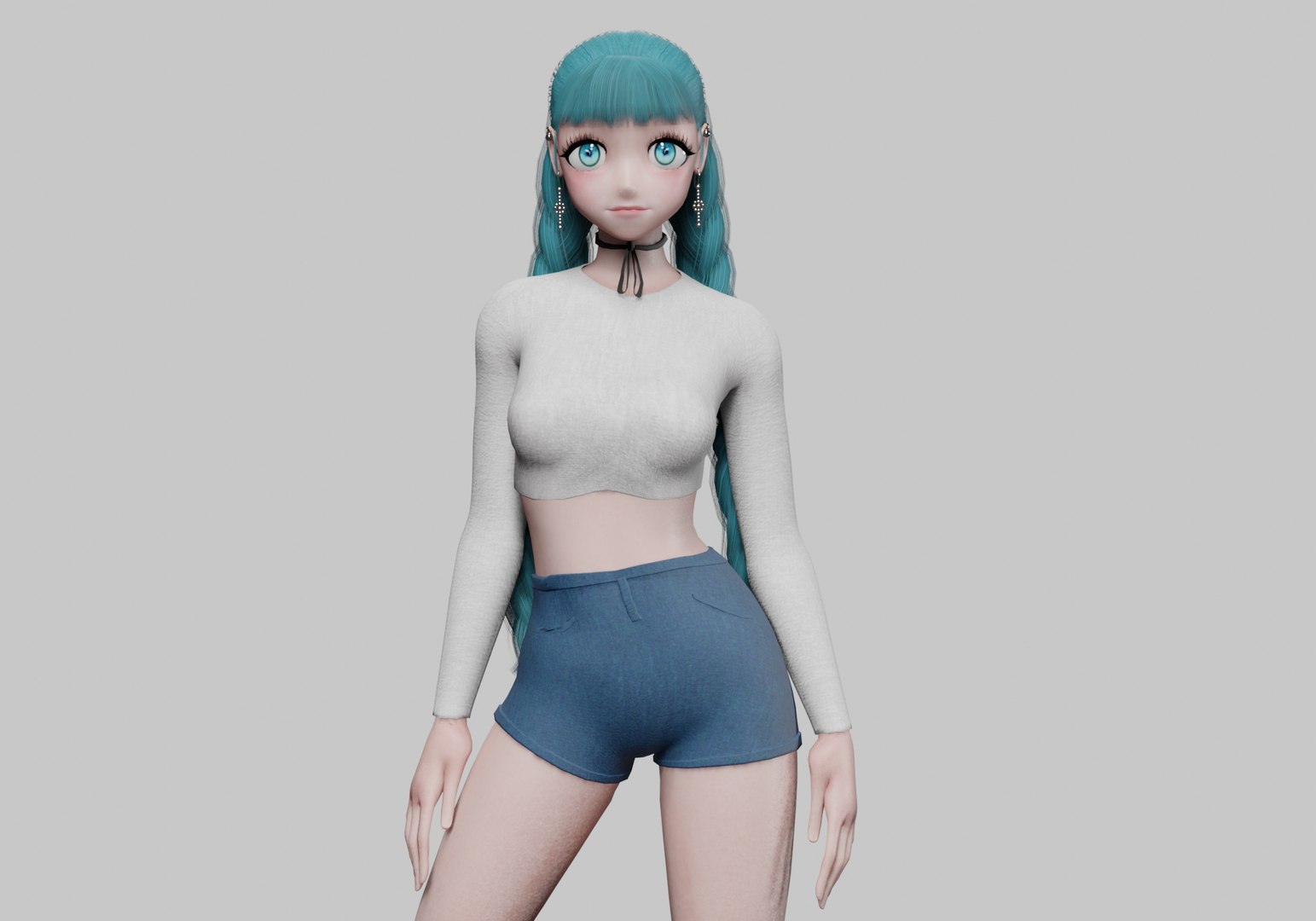 3D Basic Anime Girl V32758 Model - TurboSquid 2270599