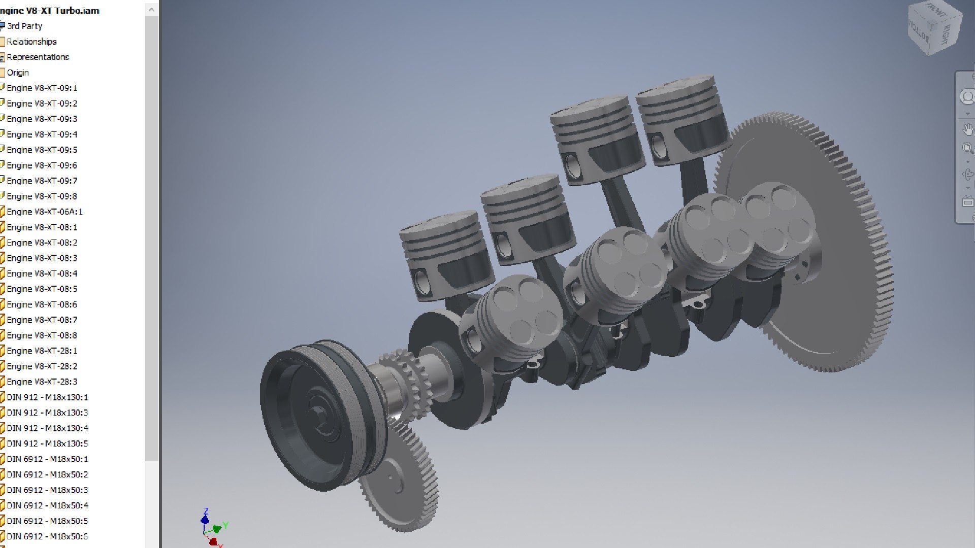 3D Engine V8 Turbo Hydrostatic Transmission Model - TurboSquid 1729618