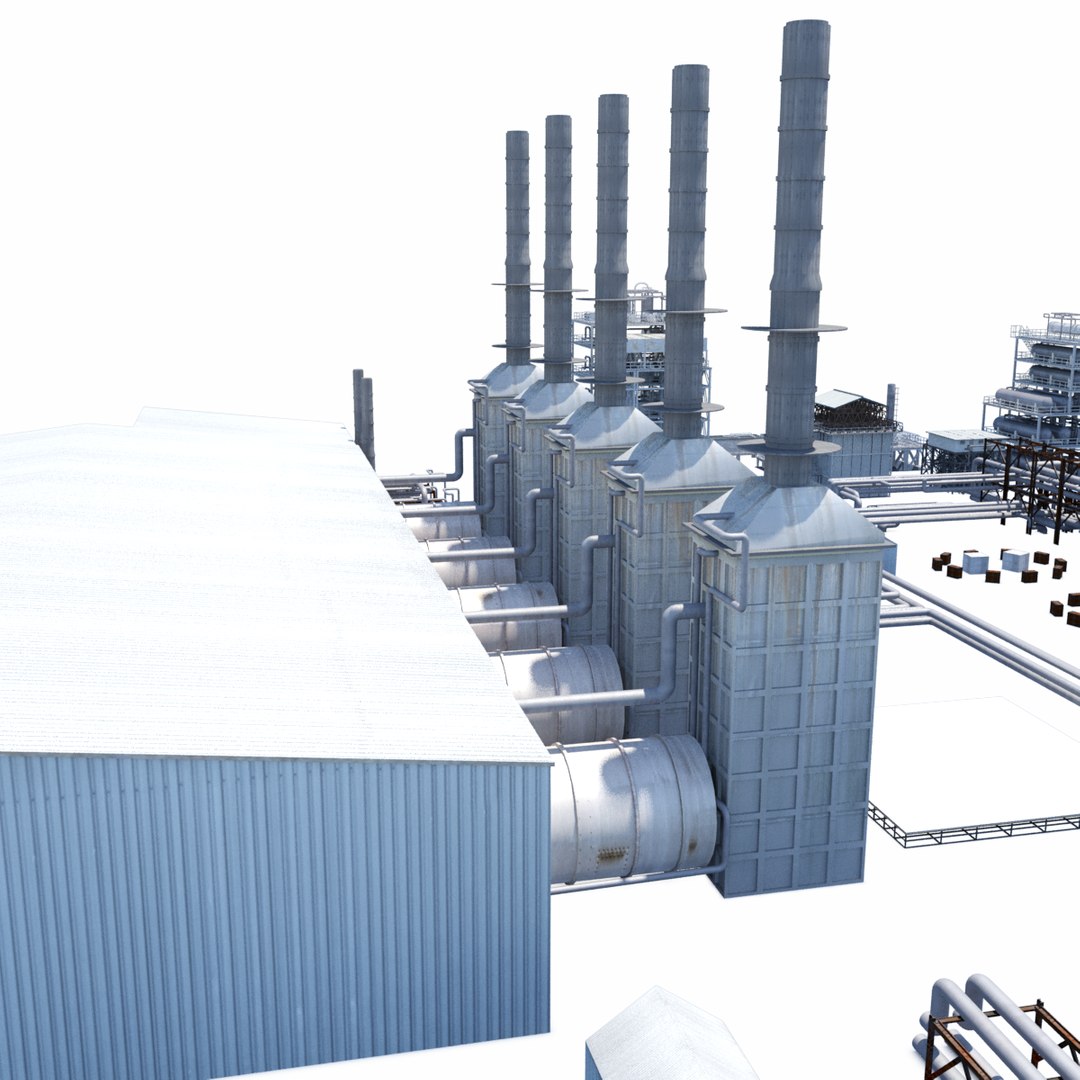 3d model industrial buildings processing units