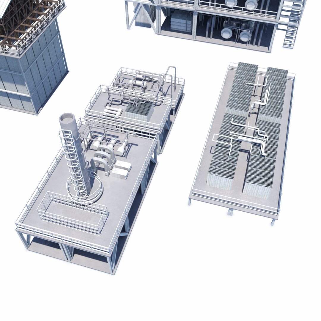 3d Model Industrial Buildings Processing Units