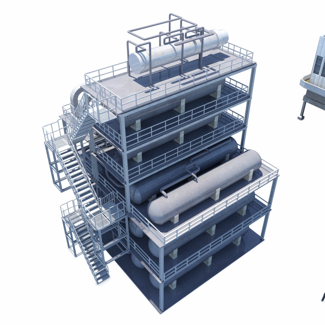 3d model industrial buildings processing units
