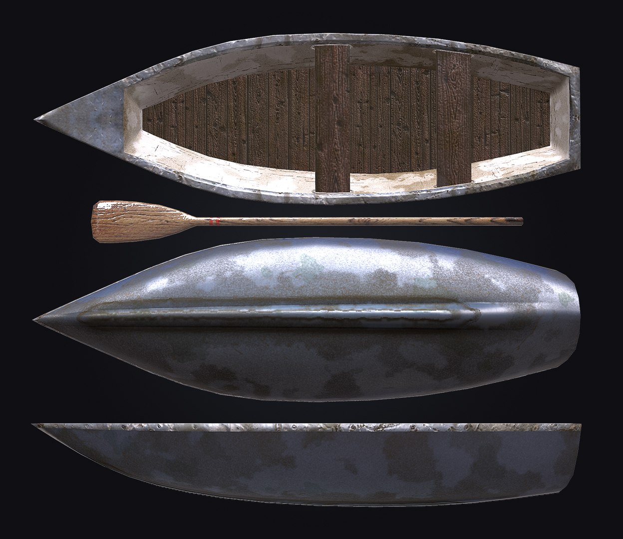 boat paddles - 3d 3ds