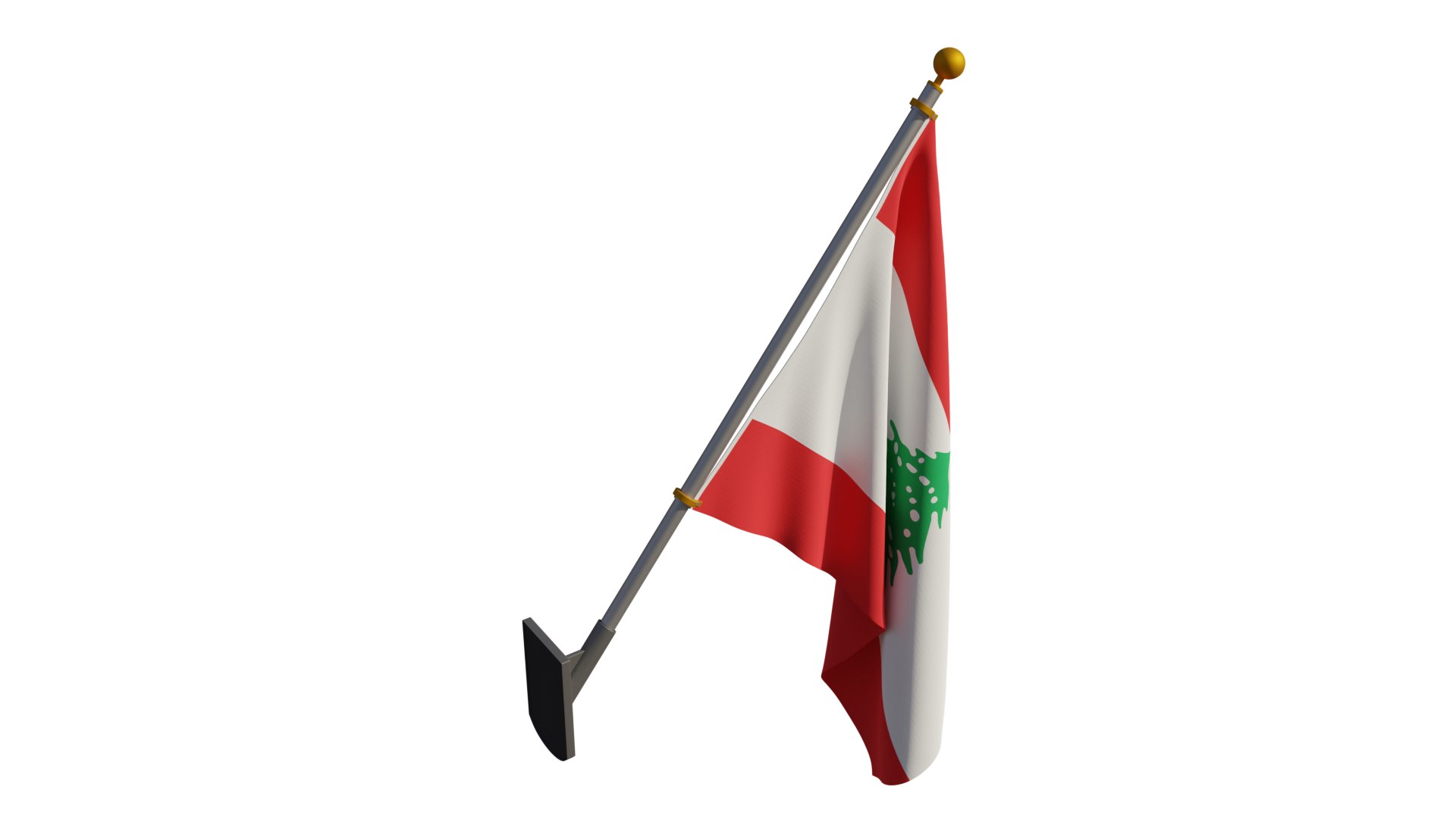 3D Wall Flag Lebanon Model - TurboSquid 2138311