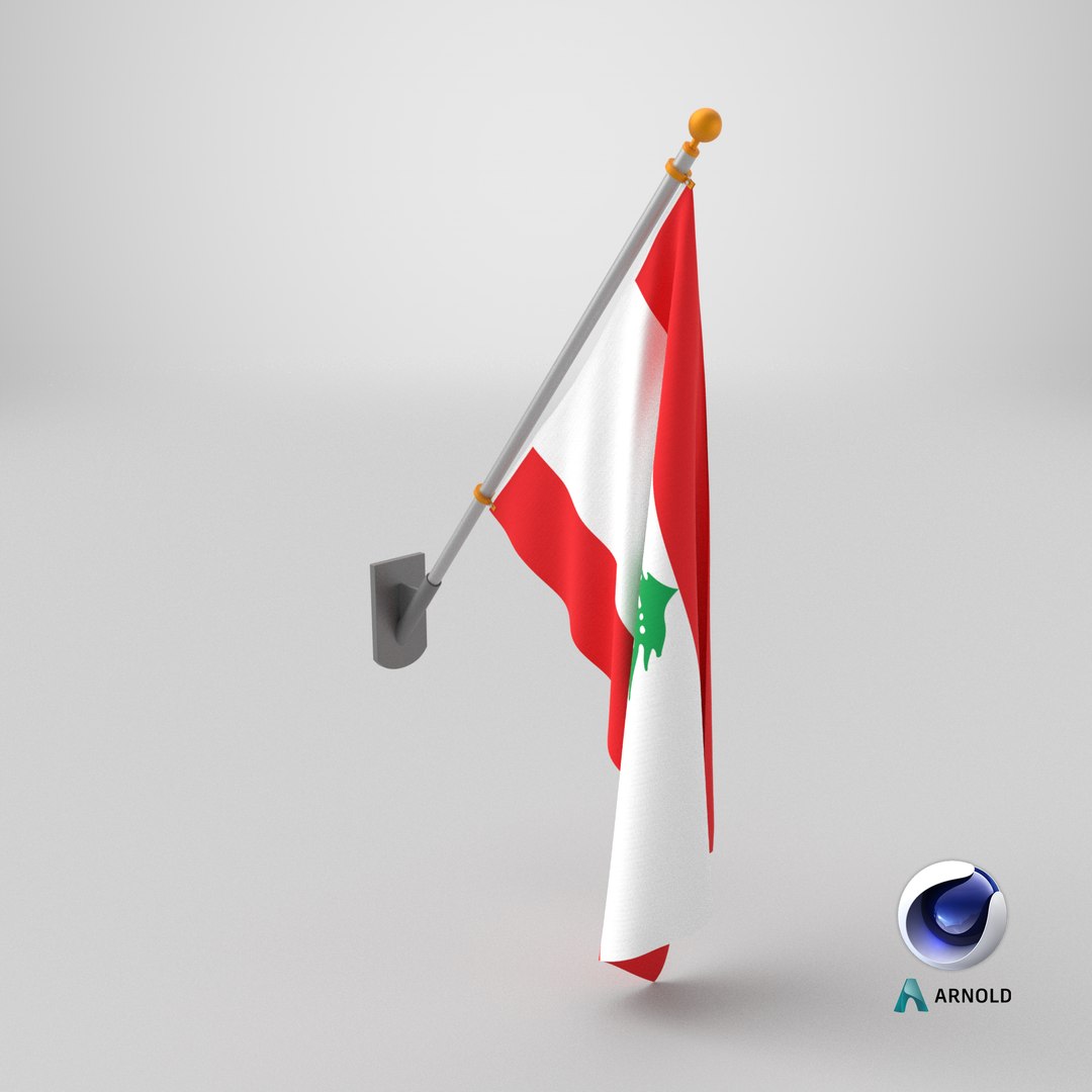 3D Wall Flag Lebanon Model - TurboSquid 2138311