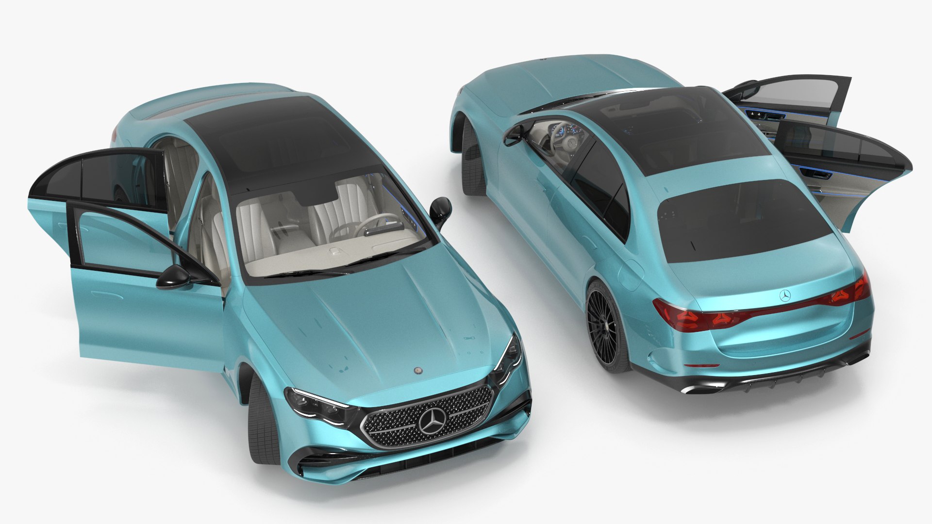 Next Gen Mercedes E-Class 2023 Blue Rigged for Cinema 4D model ...