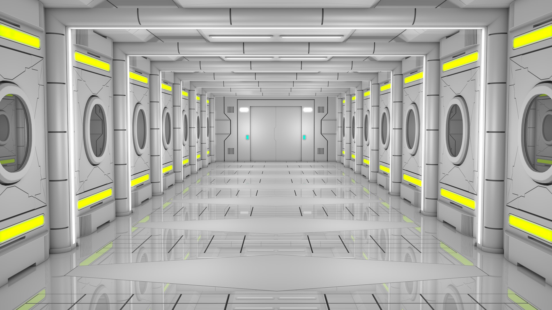 Sci Fi Lab Coridor Model - TurboSquid 2231674