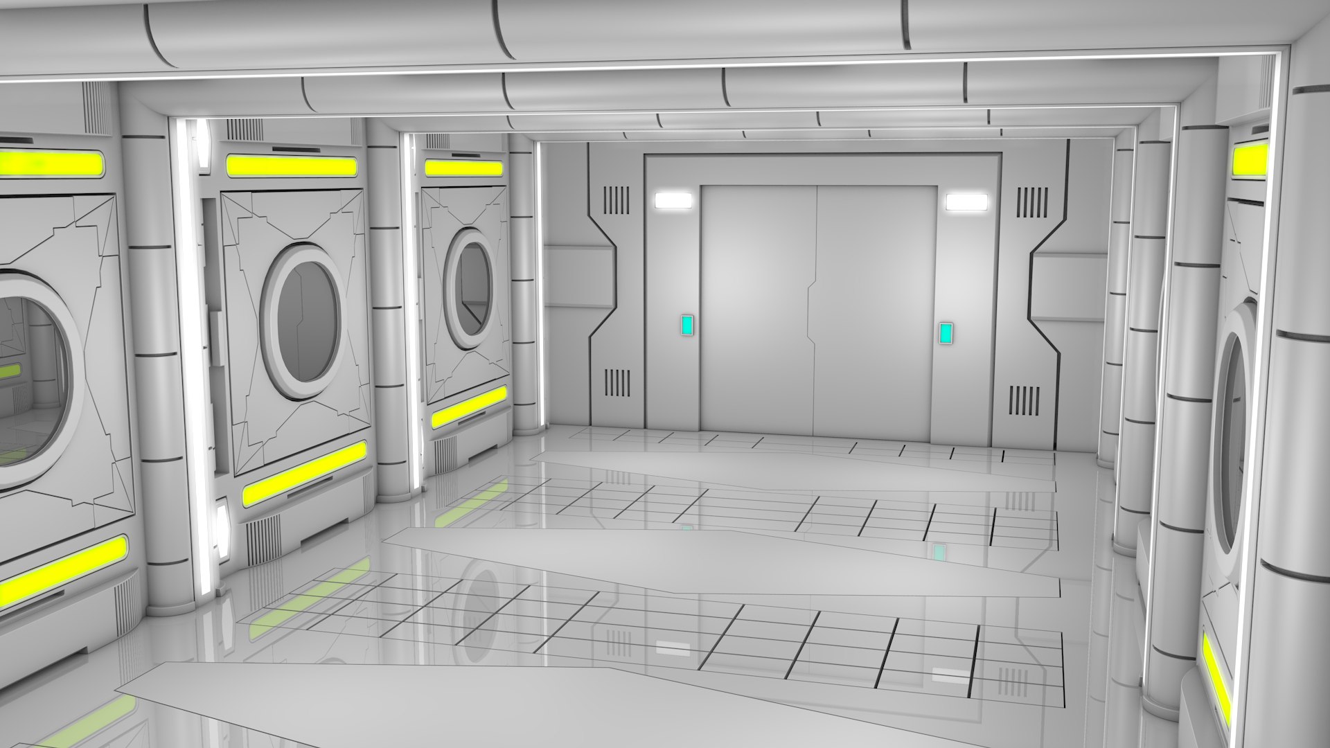 Sci Fi Lab Coridor Model - TurboSquid 2231674