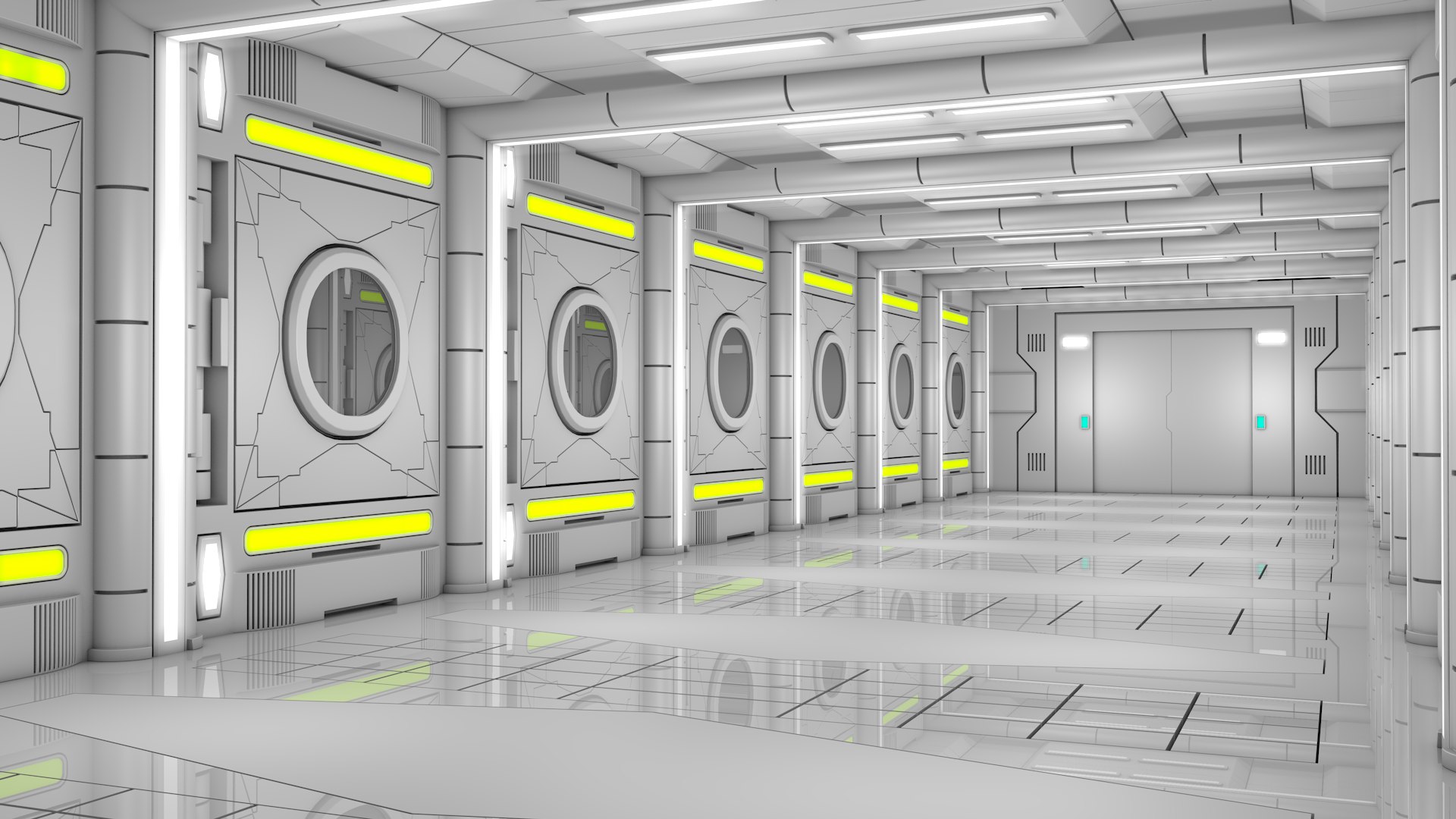 Sci Fi Lab Coridor Model - TurboSquid 2231674