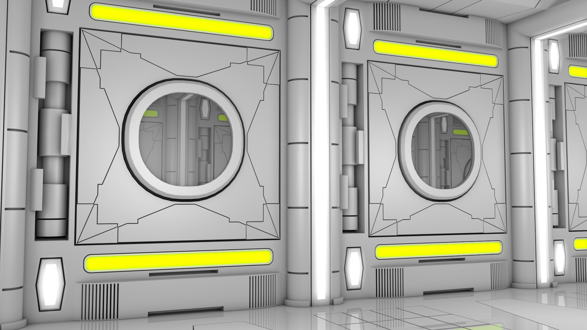 Sci Fi Lab Coridor Model - TurboSquid 2231674