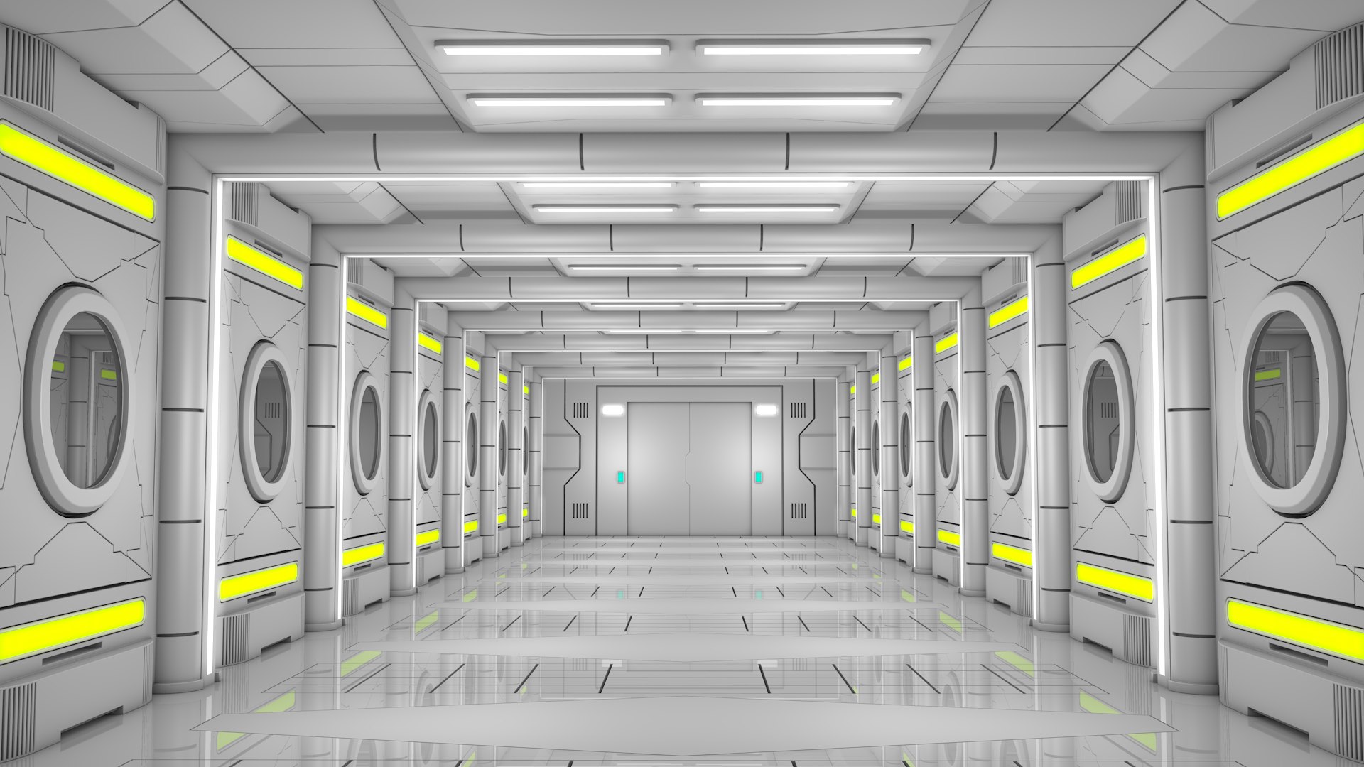 Sci Fi Lab Coridor Model - TurboSquid 2231674