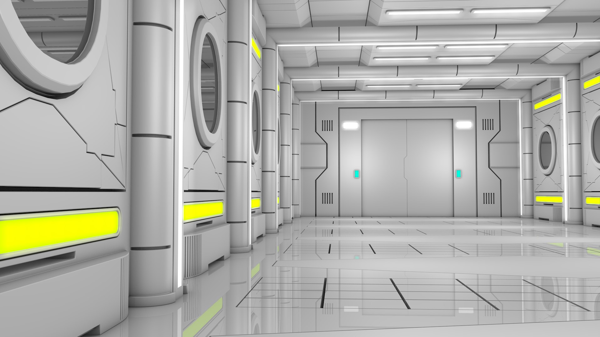 Sci Fi Lab Coridor Model - TurboSquid 2231674