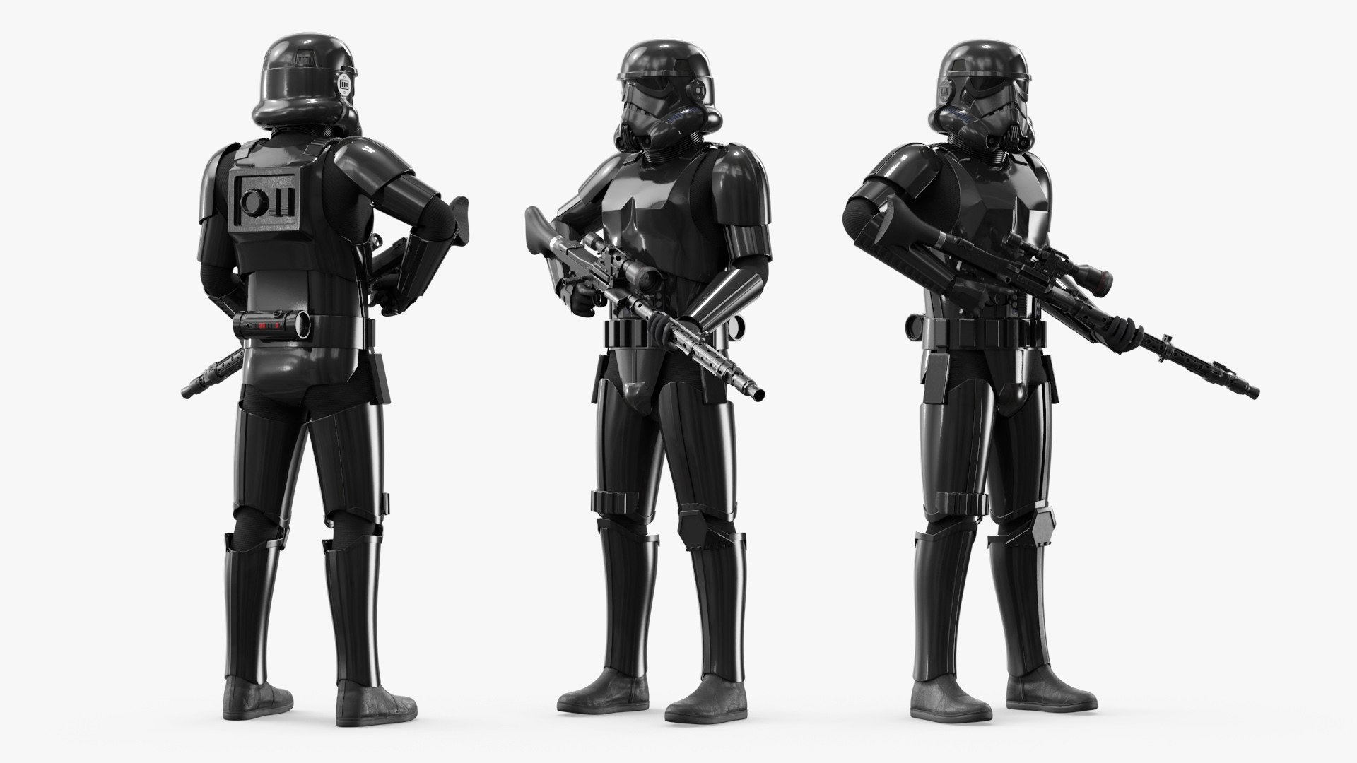 Star Wars Shadow Trooper With Blaster Rifle Combat Pose 3D Model ...