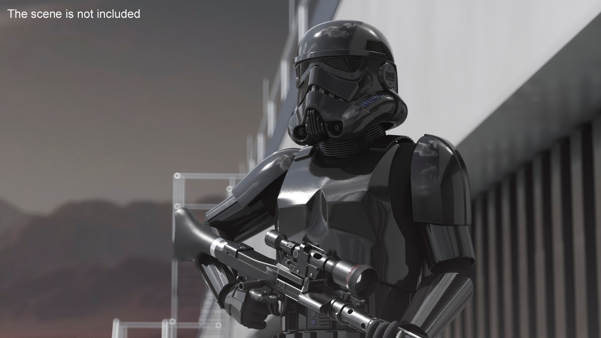 Star Wars Shadow Trooper With Blaster Rifle Combat Pose 3D Model ...