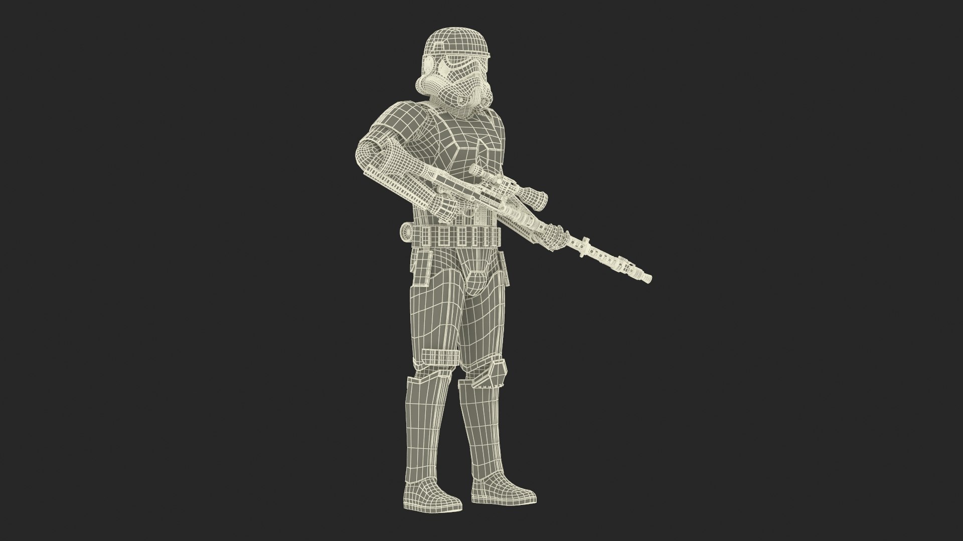 Star Wars Shadow Trooper With Blaster Rifle Combat Pose 3D Model ...