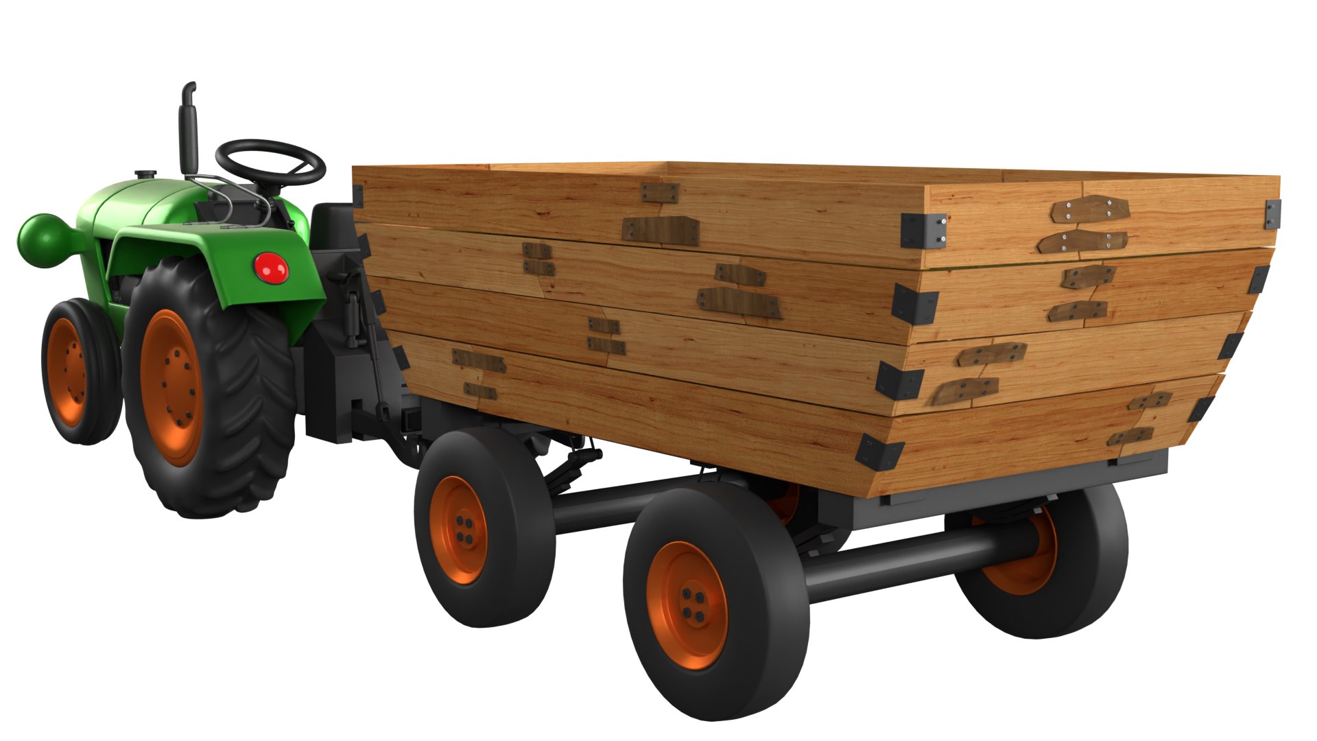 3D Tractor Trolley Model - TurboSquid 2228017