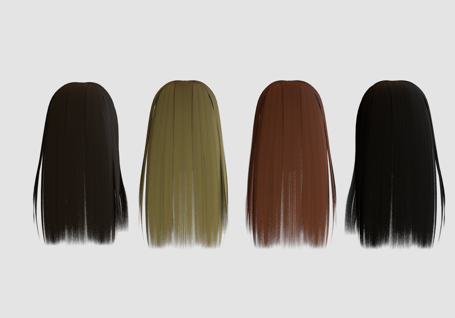Hairstyle In 4 Colors 3D Model - TurboSquid 1899658