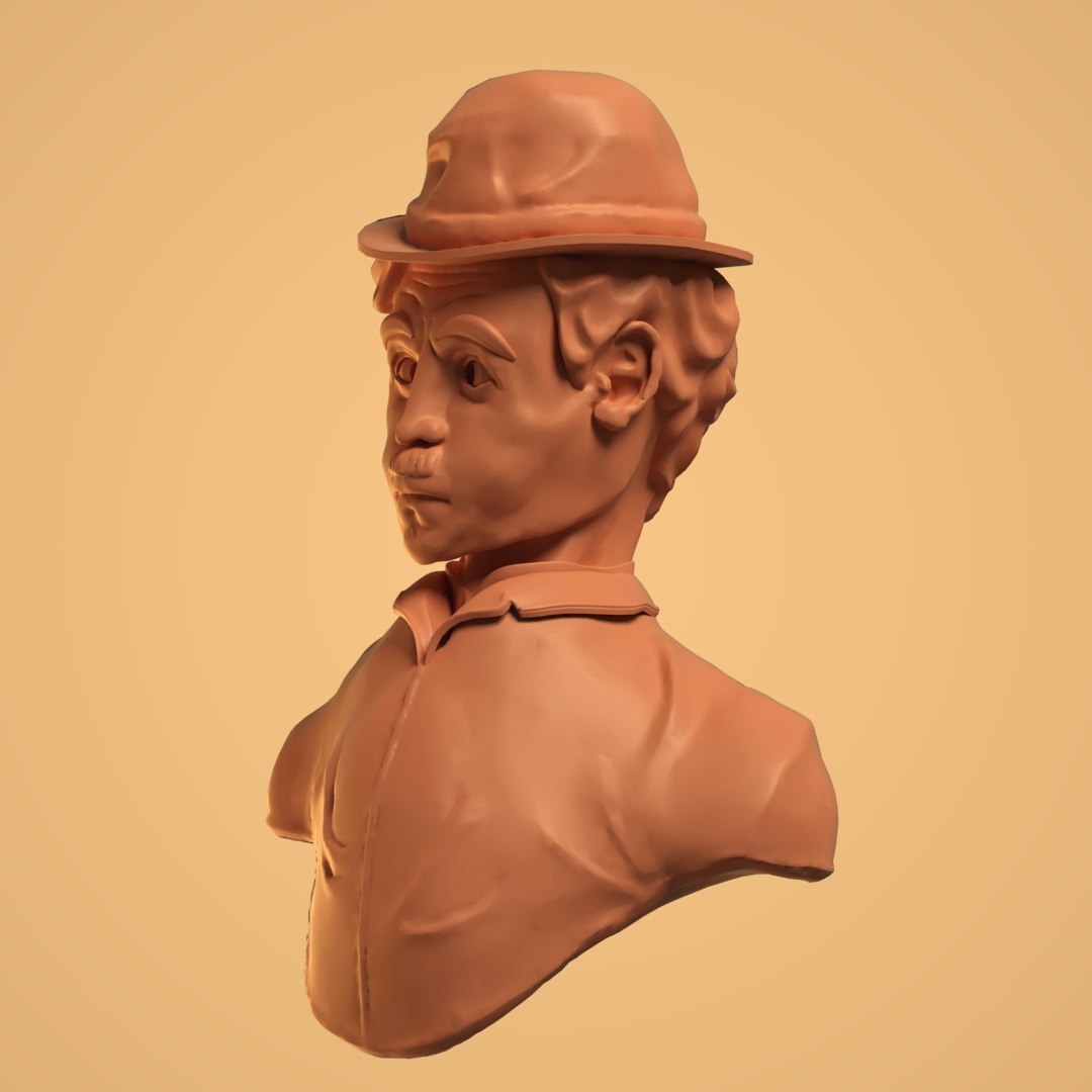 Bust Sculpture Charlie Chaplin 3D Model - TurboSquid 1472569