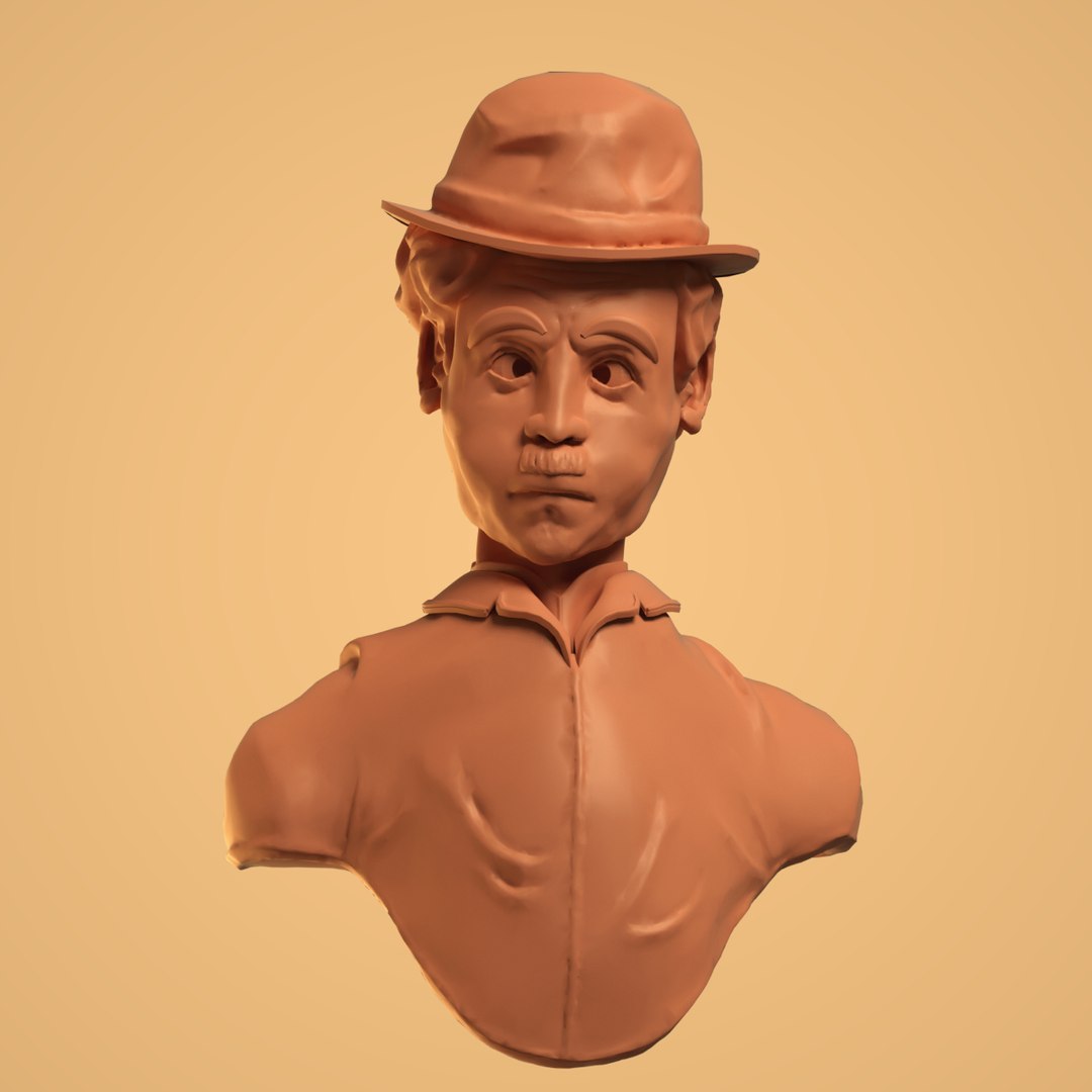 Bust Sculpture Charlie Chaplin 3D Model - TurboSquid 1472569