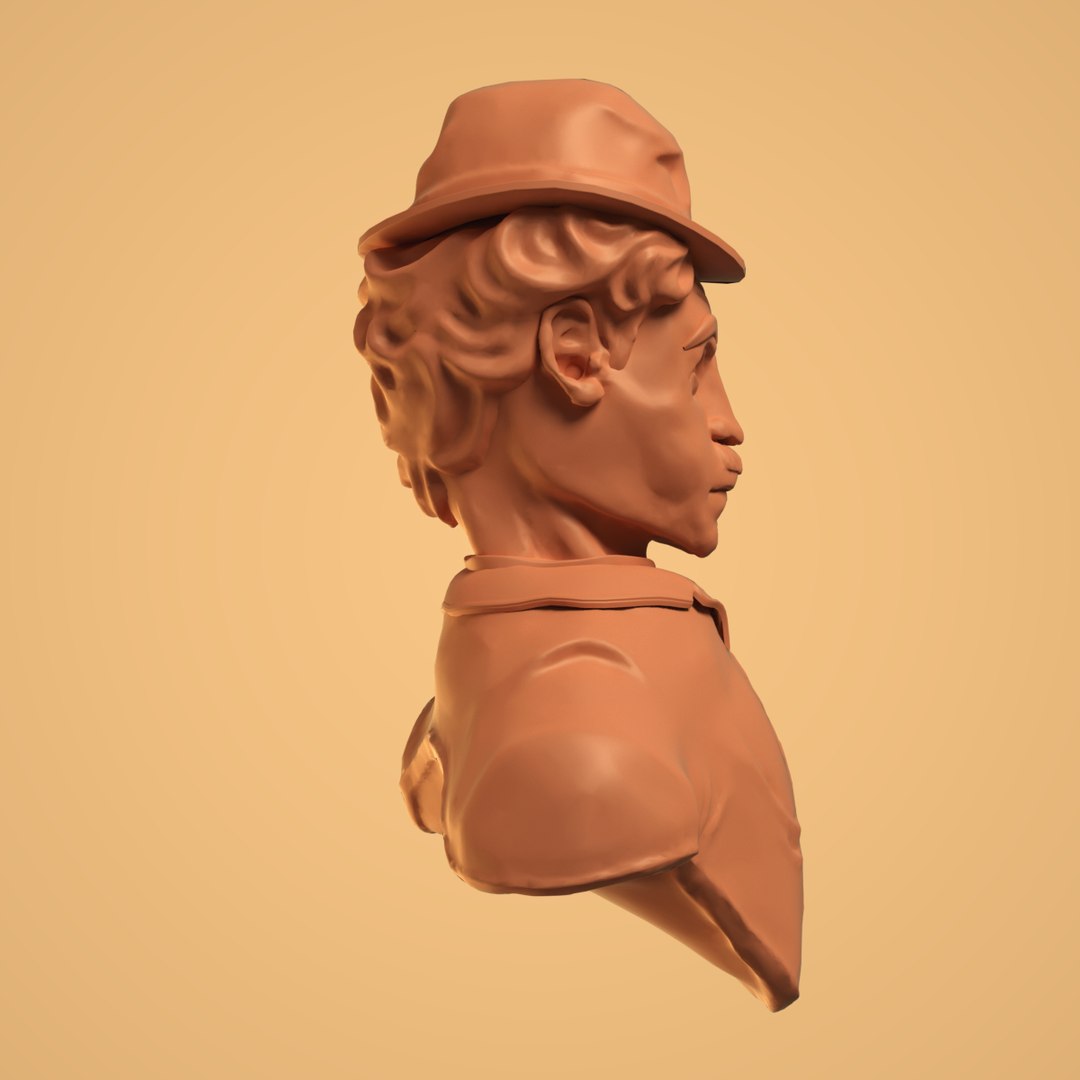 Bust Sculpture Charlie Chaplin 3D Model - TurboSquid 1472569