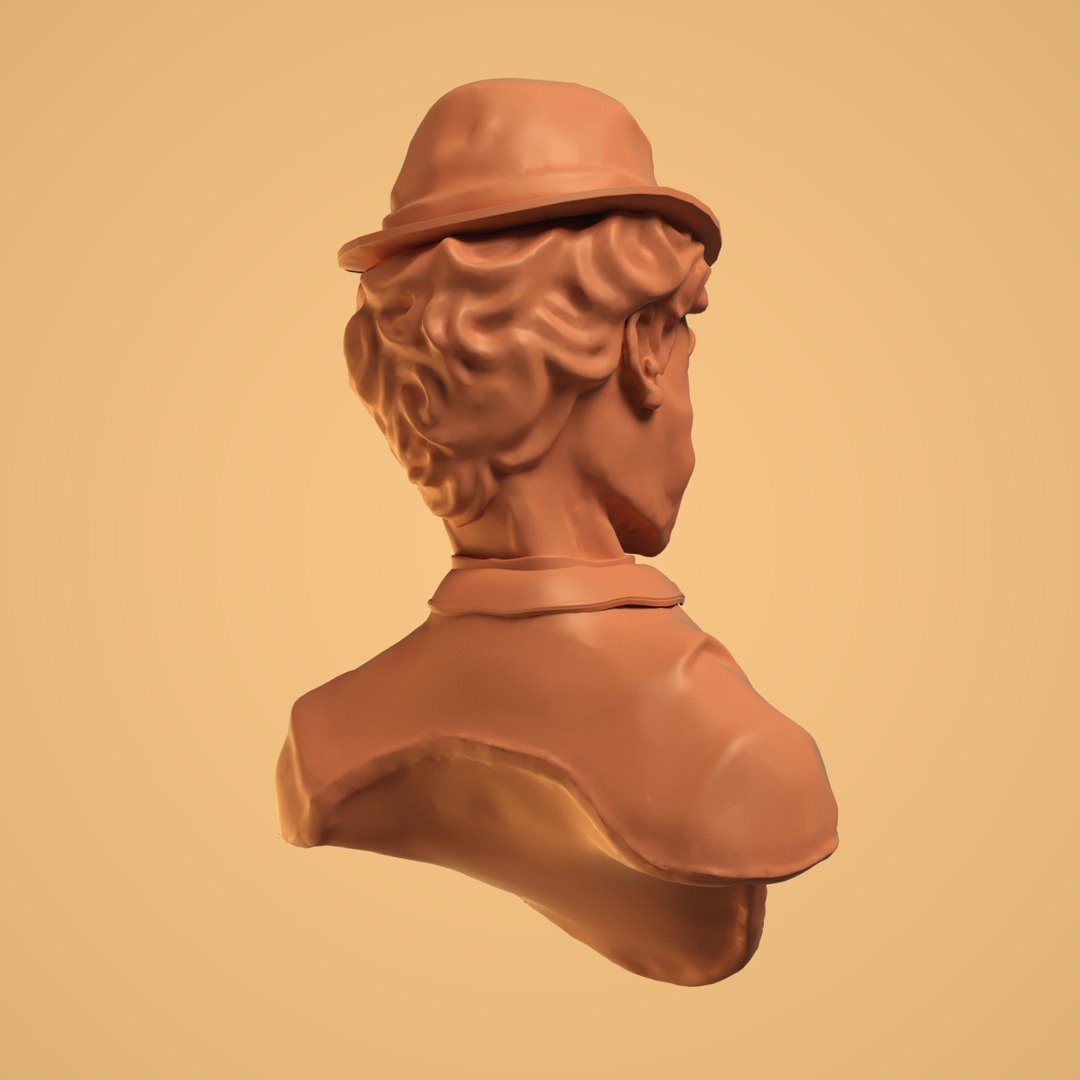 Bust Sculpture Charlie Chaplin 3D Model - TurboSquid 1472569
