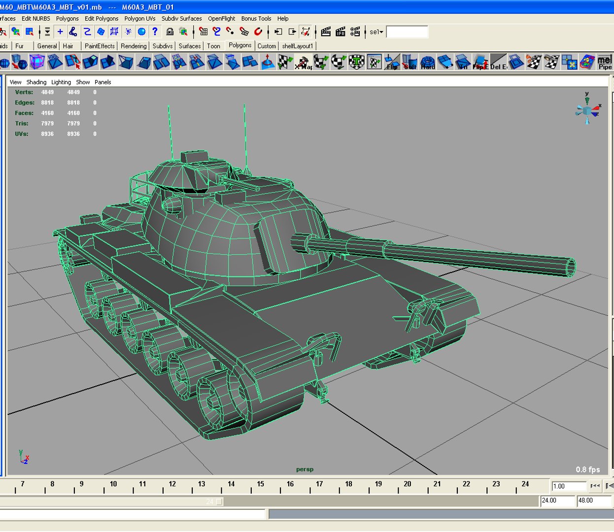 3d Model M60a3 Tank M60 Gun