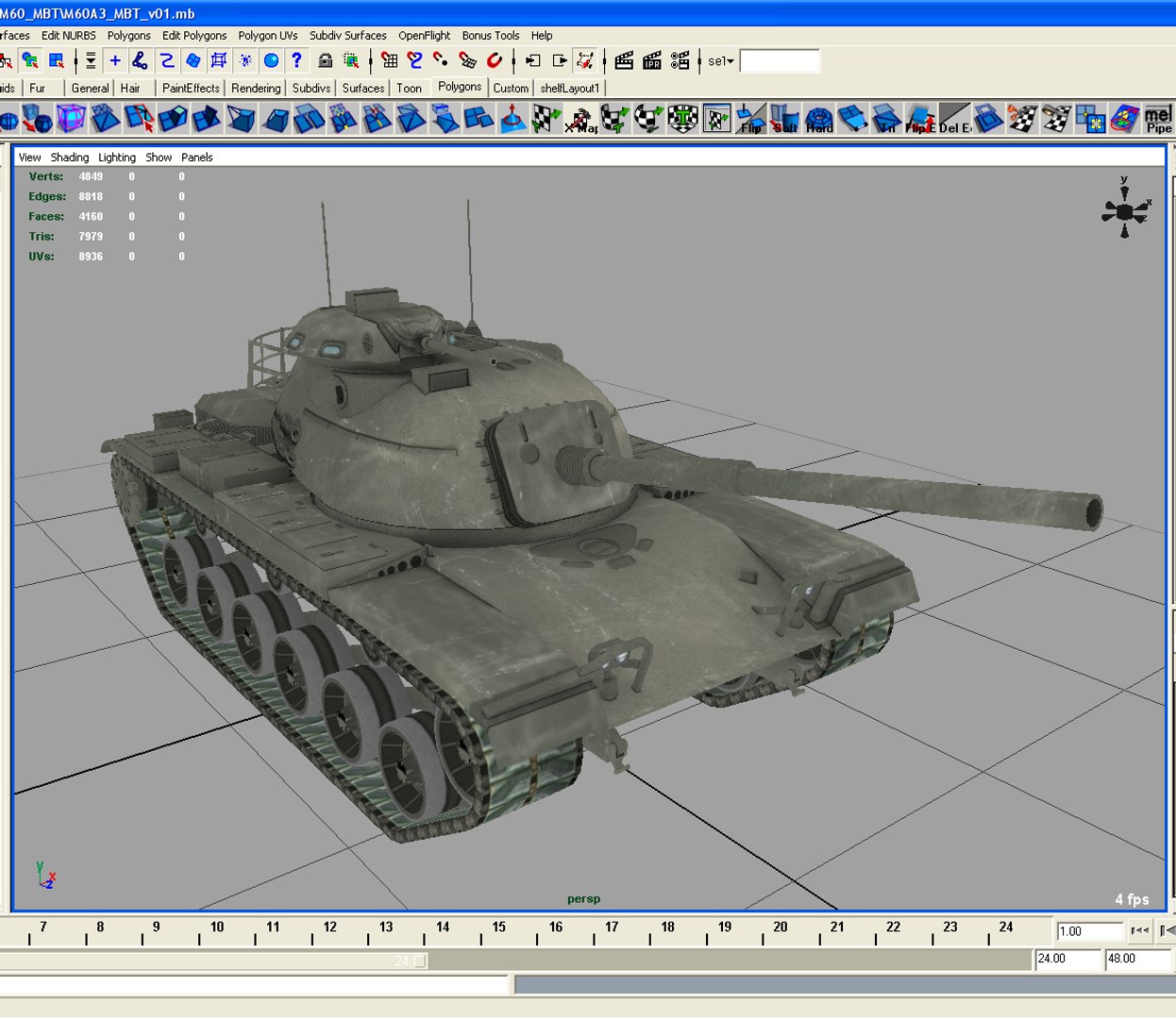 3d Model M60a3 Tank M60 Gun
