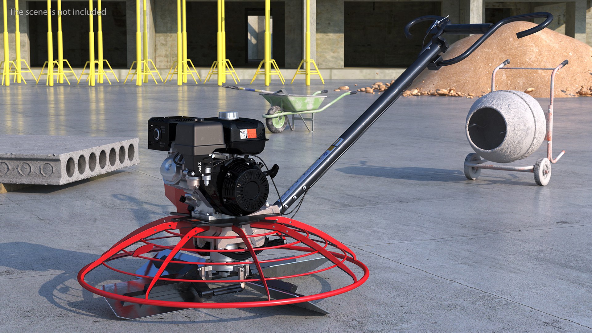 Concrete Power Trowel Machine Red 3D Model - TurboSquid 2092550