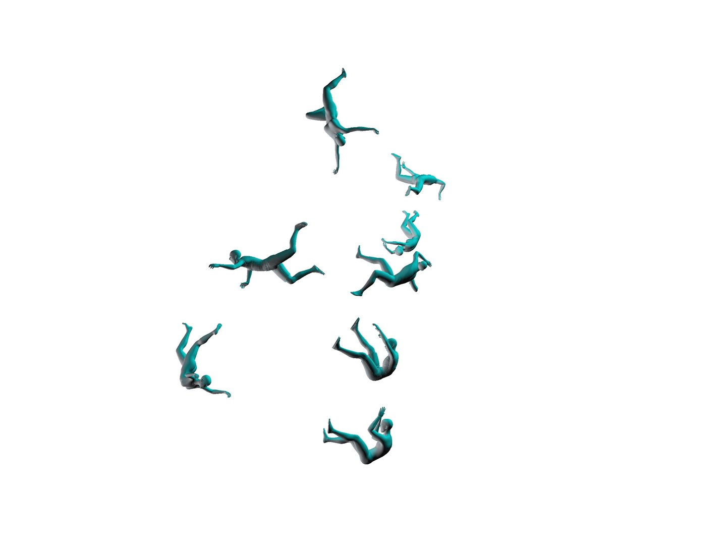 Bodies Falling Positions 3D Model - TurboSquid 1288289