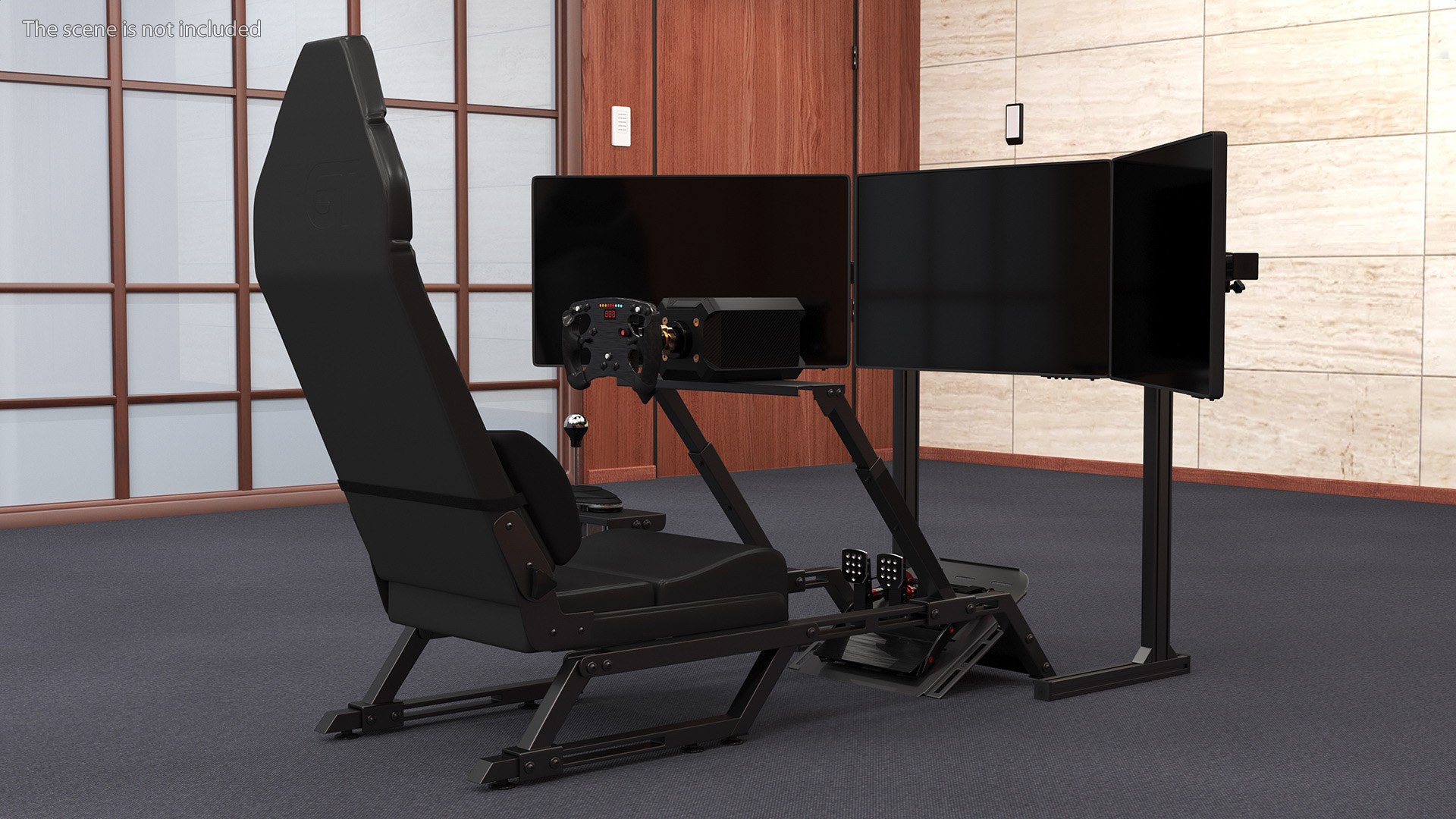 3D GT Racing Sim Gaming Setup with Monitors - TurboSquid 2069078