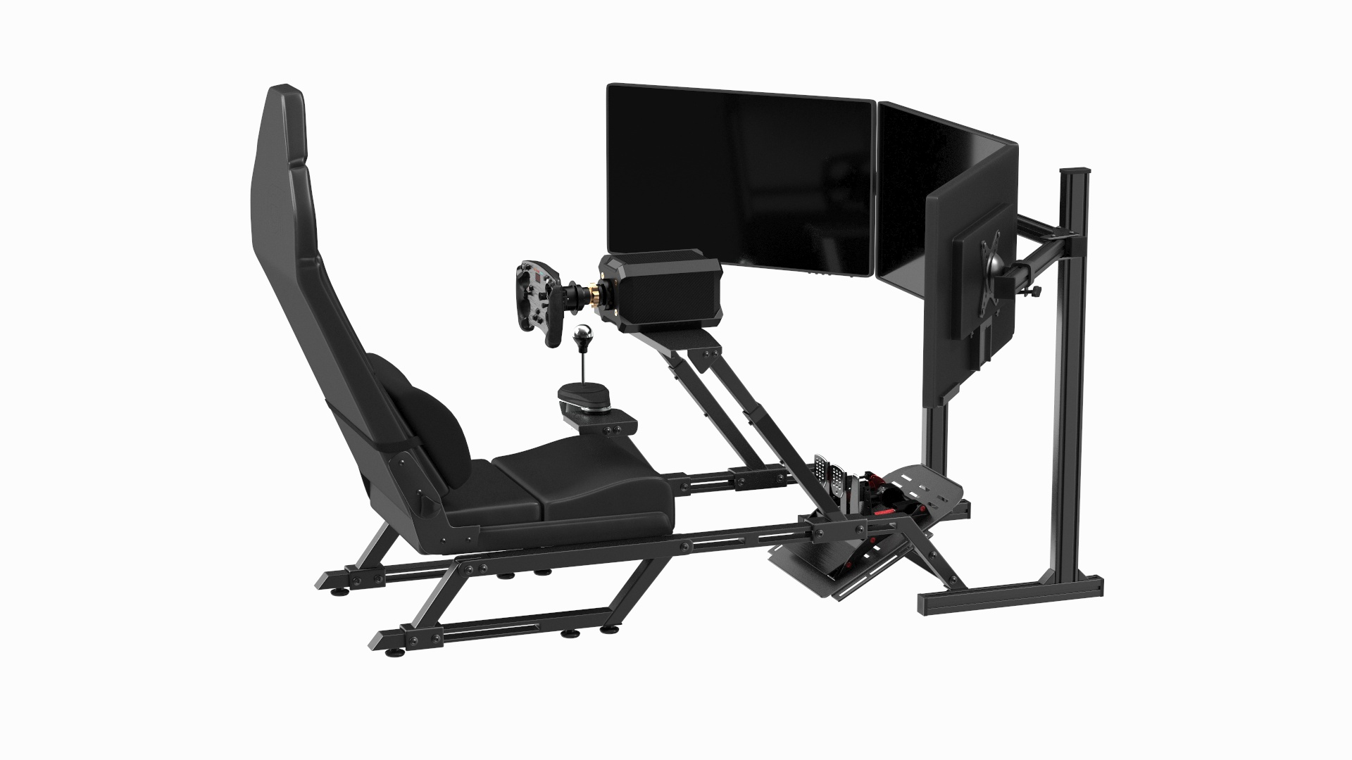3D GT Racing Sim Gaming Setup With Monitors - TurboSquid 2069078