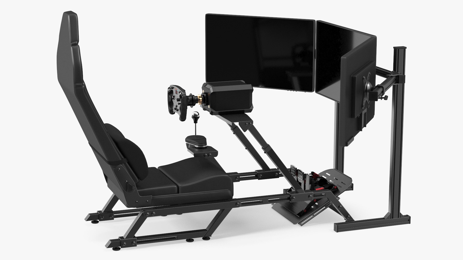 3D GT Racing Sim Gaming Setup with Monitors - TurboSquid 2069078