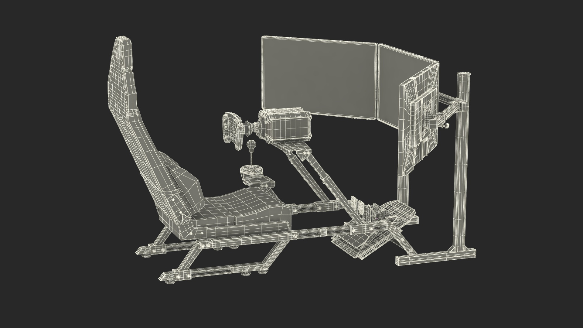 3D GT Racing Sim Gaming Setup With Monitors - TurboSquid 2069078