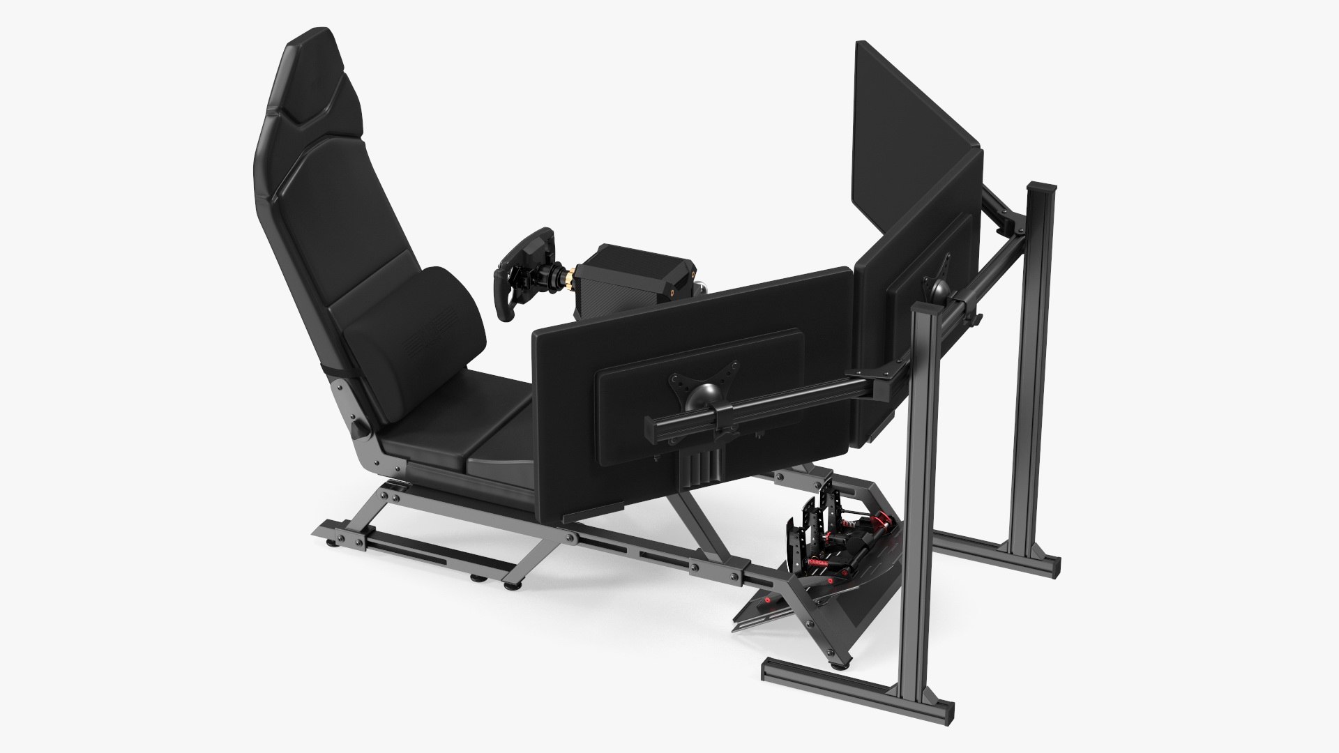 3D GT Racing Sim Gaming Setup with Monitors - TurboSquid 2069078