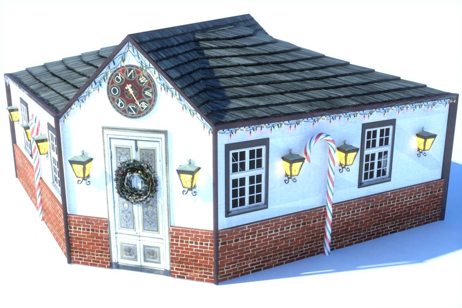 3d Model Santa S Workshop Interior Exterior
