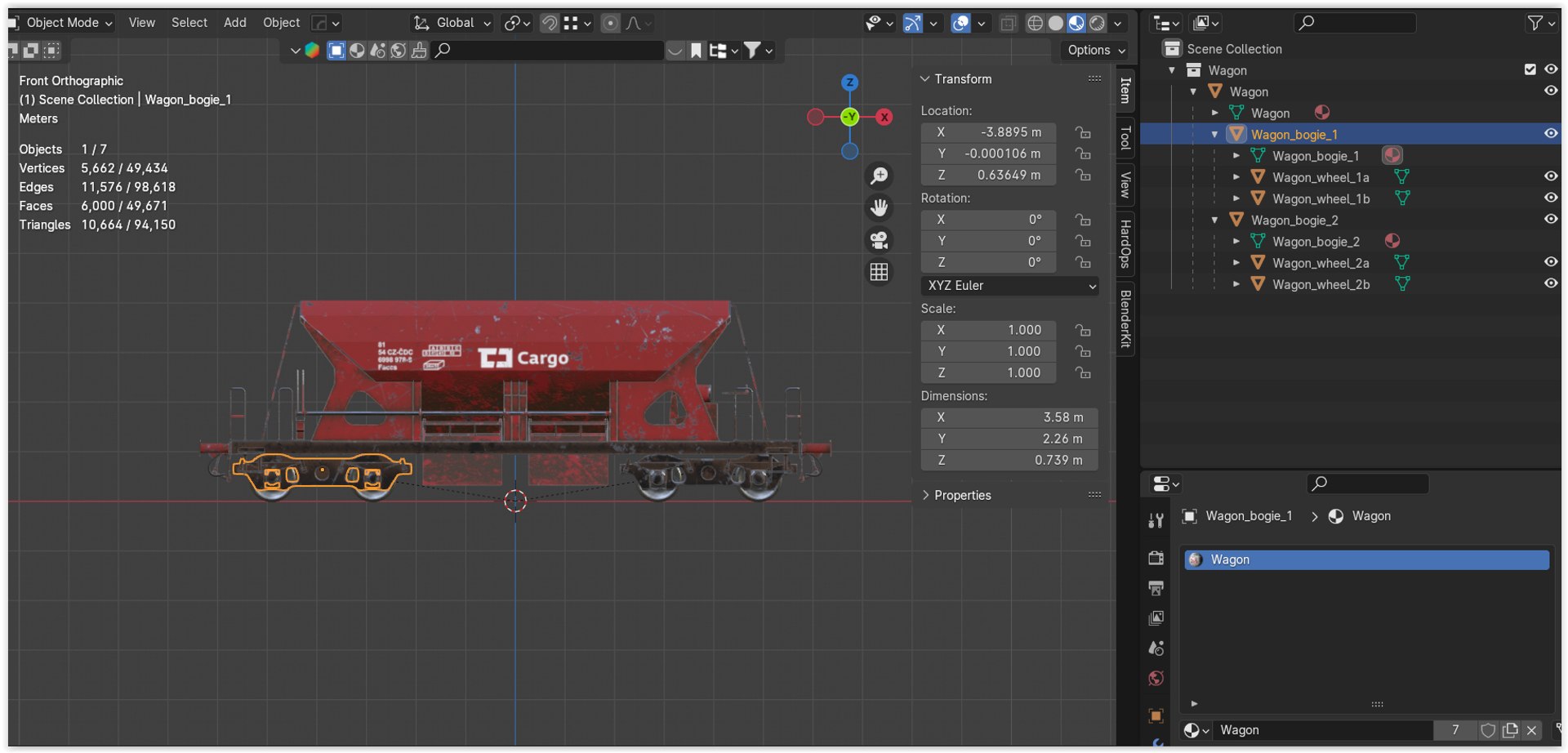 3D Hopper Wagon PBR Rusty - TurboSquid 2240108