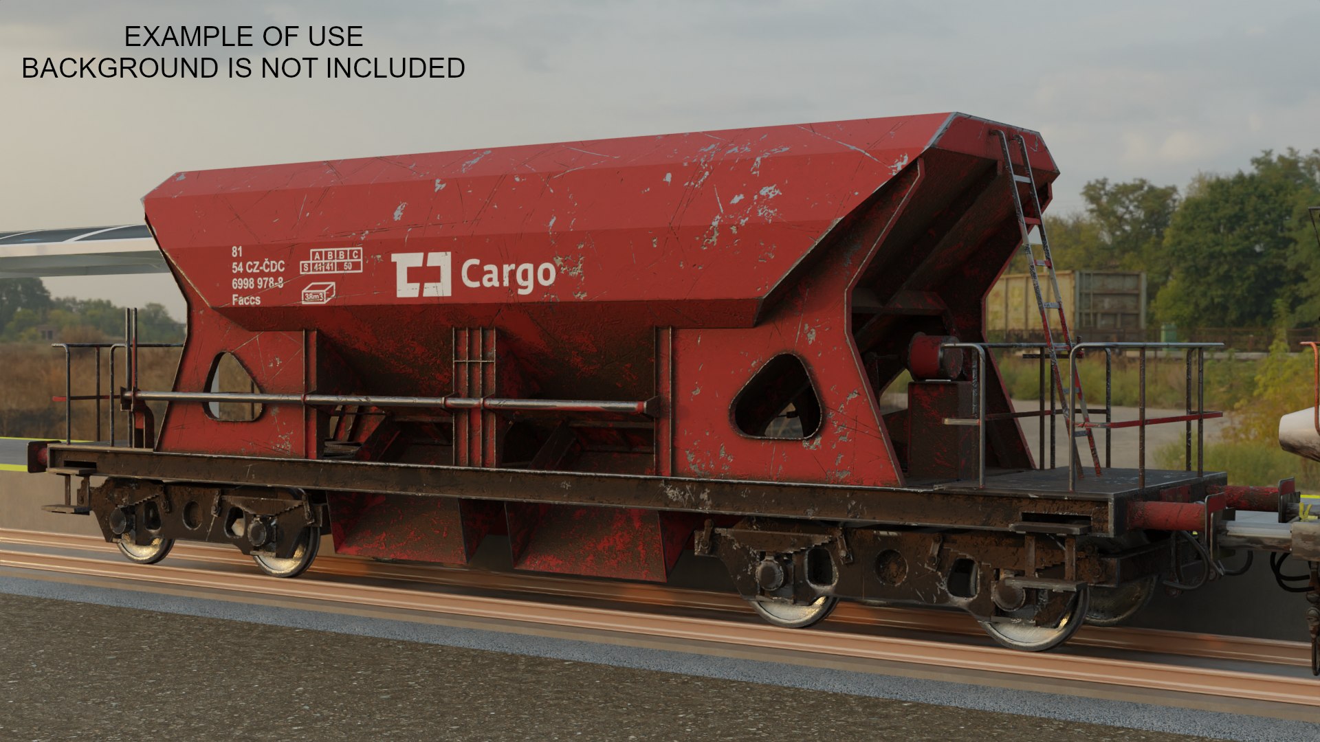 3D Hopper Wagon PBR Rusty - TurboSquid 2240108