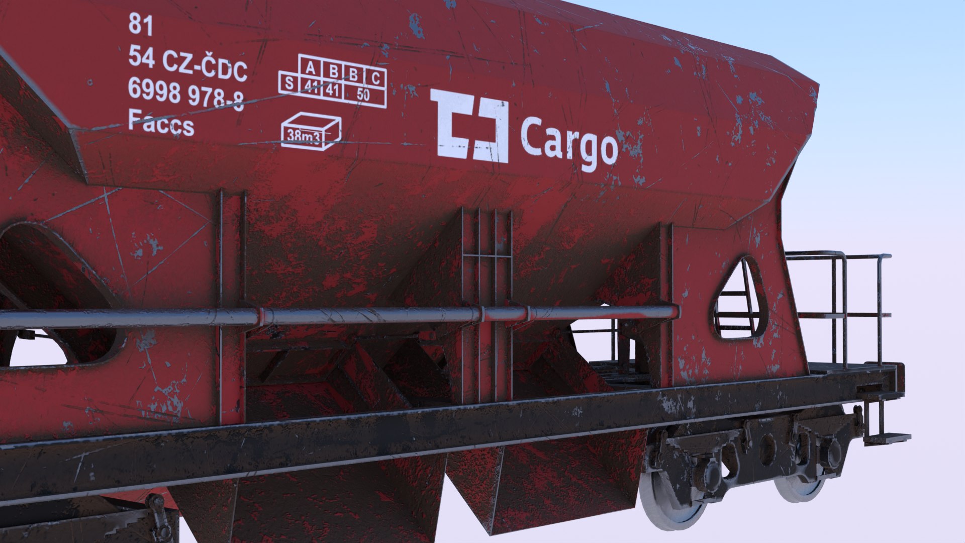 3D Hopper Wagon PBR Rusty - TurboSquid 2240108