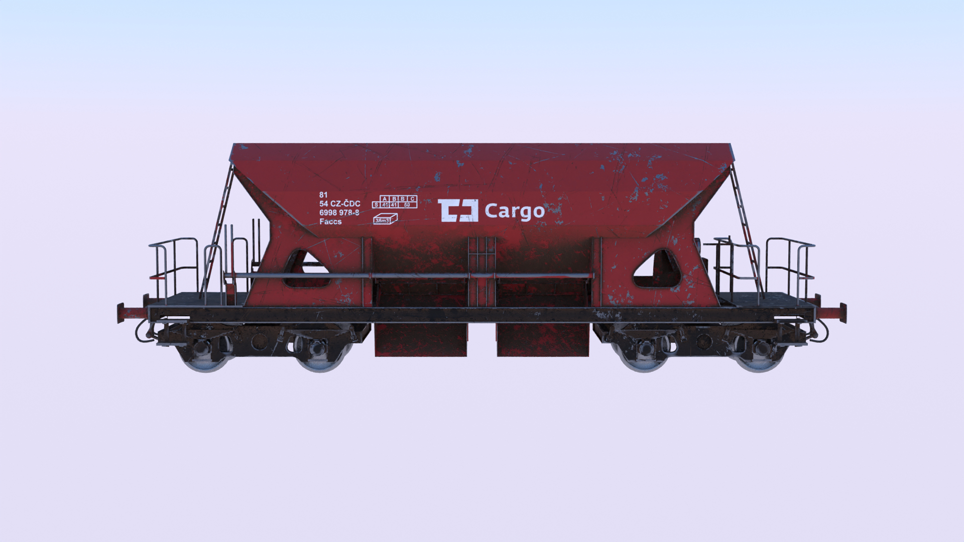 3D Hopper Wagon PBR Rusty - TurboSquid 2240108