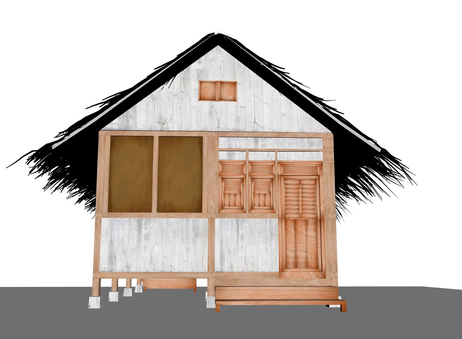 Sundanese Traditional House Suhunan Parahu Kumereb 3D Model ...