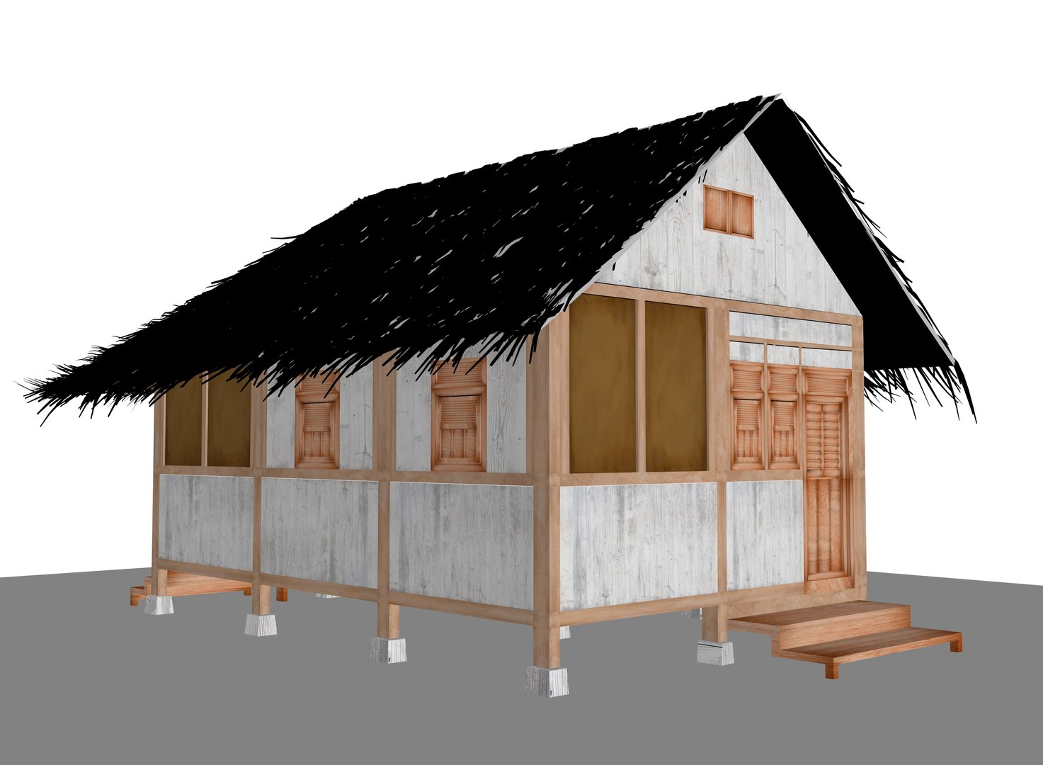 Sundanese Traditional House Suhunan Parahu Kumereb 3D Model ...