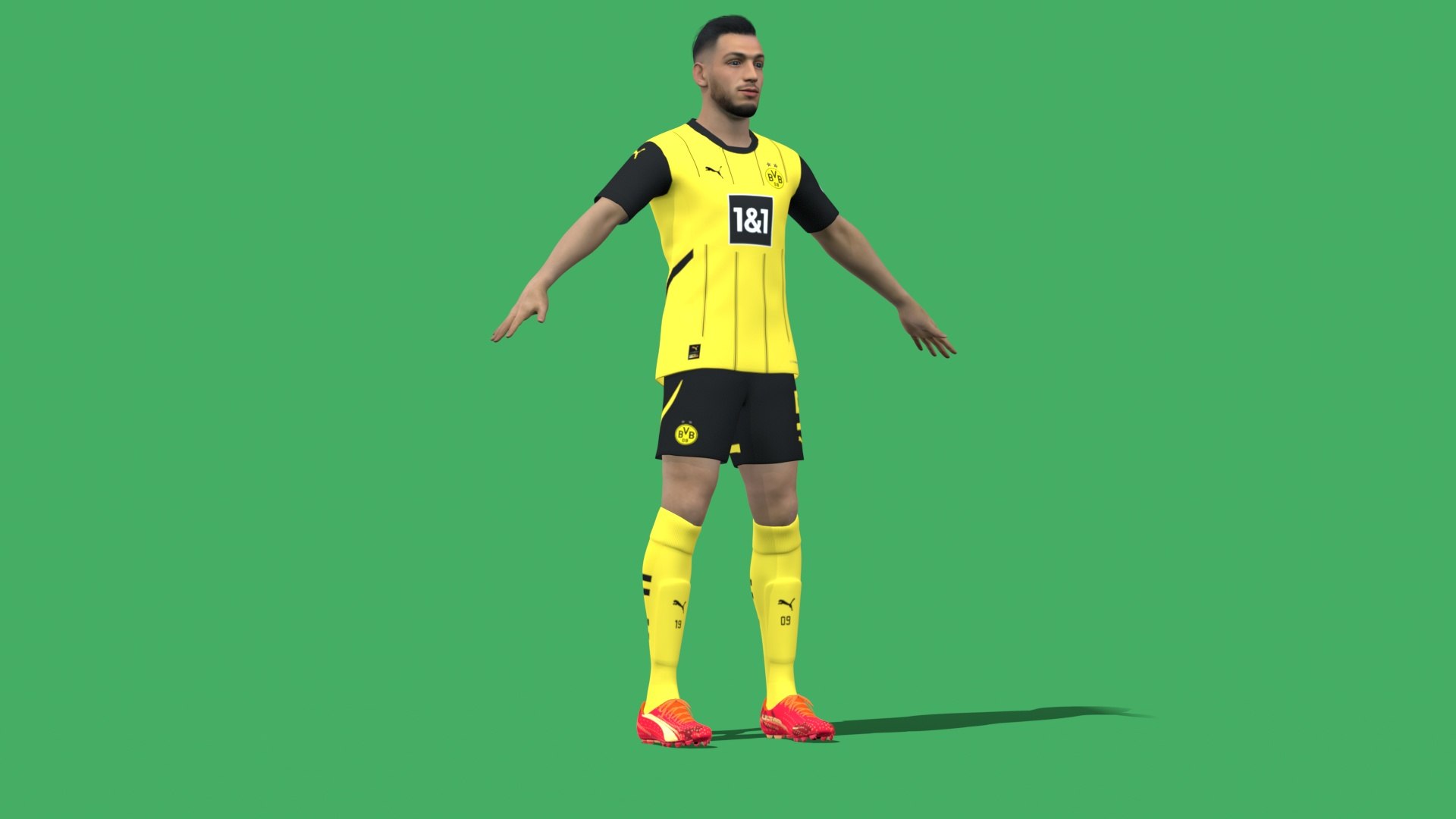 3D Model 3D Rigged Ramy Bensebaini Dortmund 2025 - TurboSquid 2395598