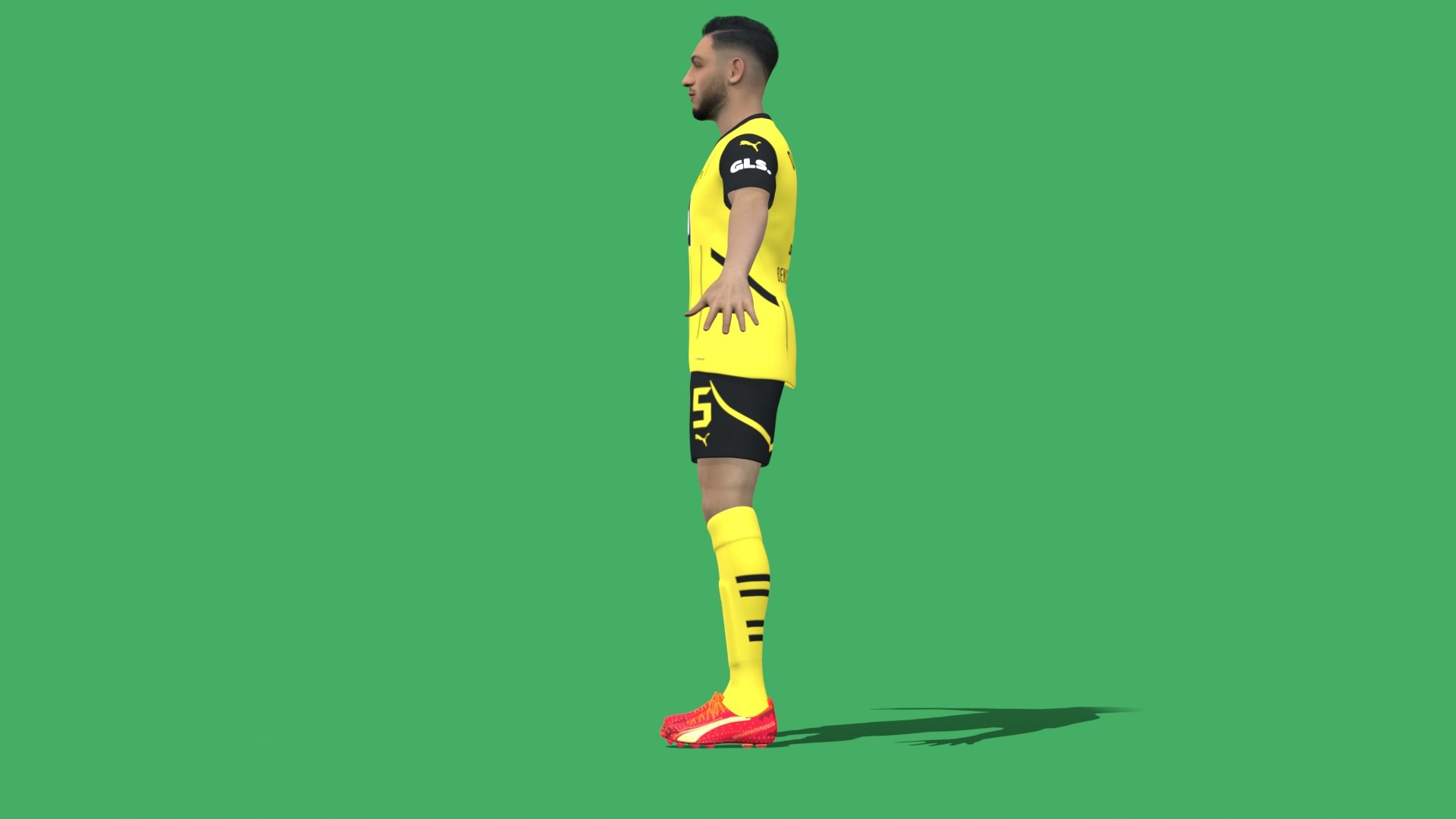 3D Model 3D Rigged Ramy Bensebaini Dortmund 2025 - TurboSquid 2395598