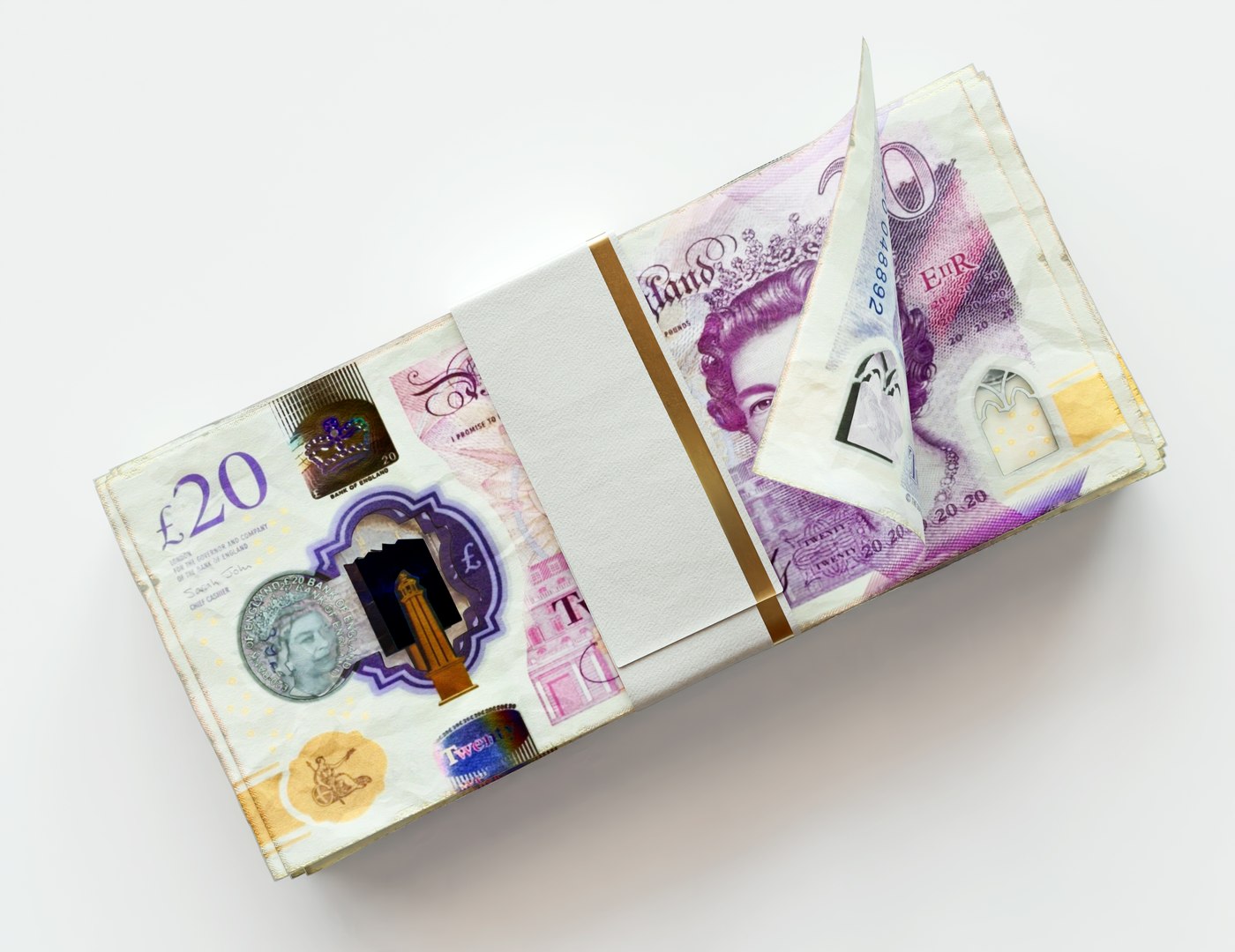 3D Cash Bundle British Pound Model - TurboSquid 2147677