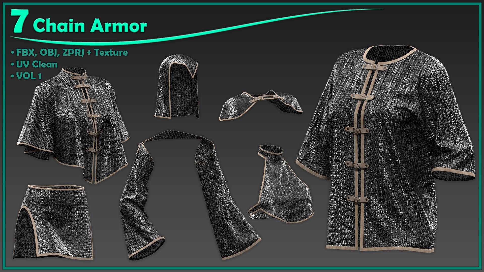 7 Female Chain Armor With Texture 3D Model - TurboSquid 2382023